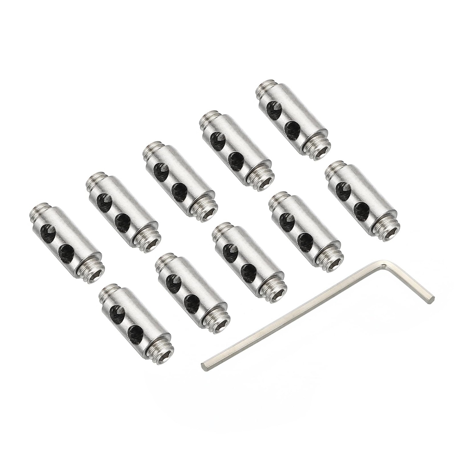 PATIKIL 10pcs 6X10mm Hole Wire Rope Clip Set Steel Double Hole Locking ...