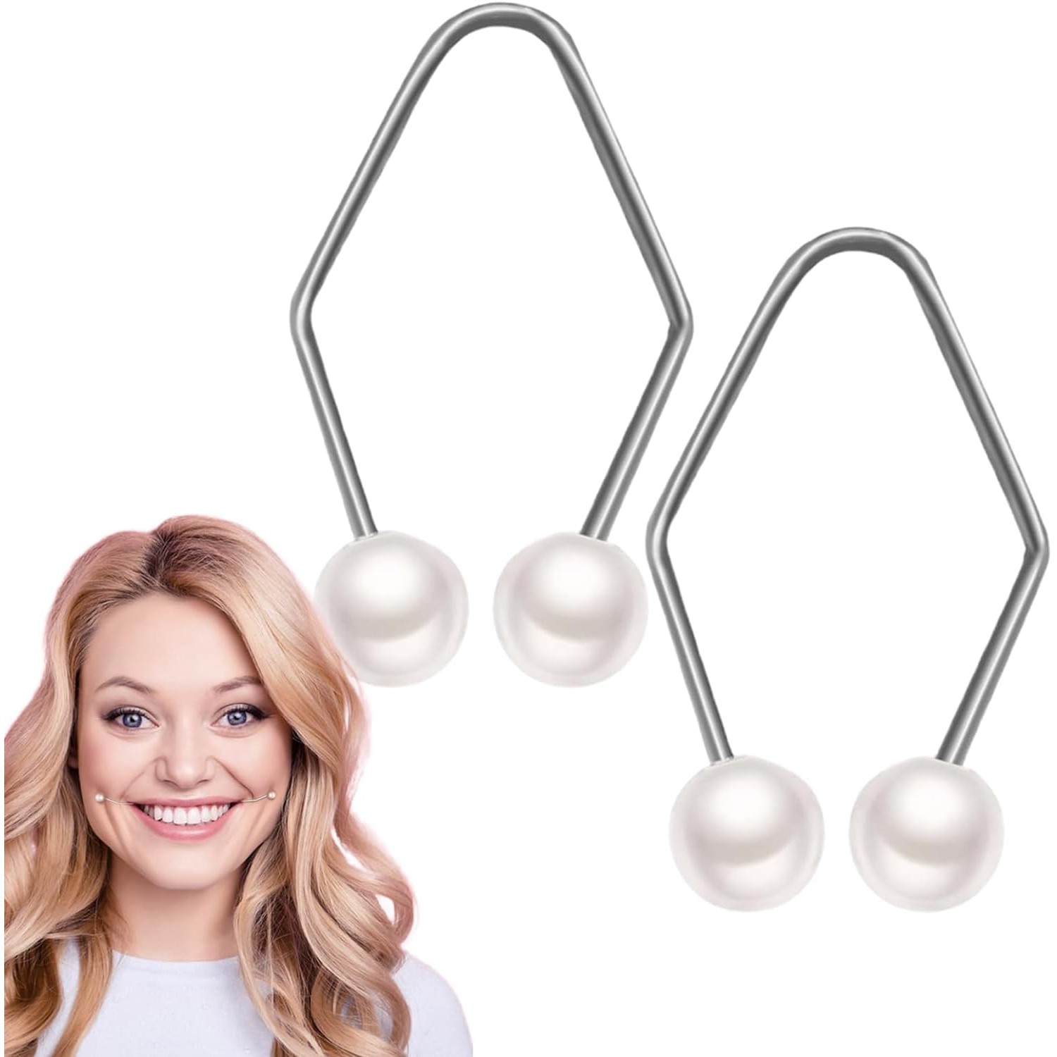 Pack of 2 Dimple Maker Natural Dimple Maker Cheeks Dimple Maker Beads ...
