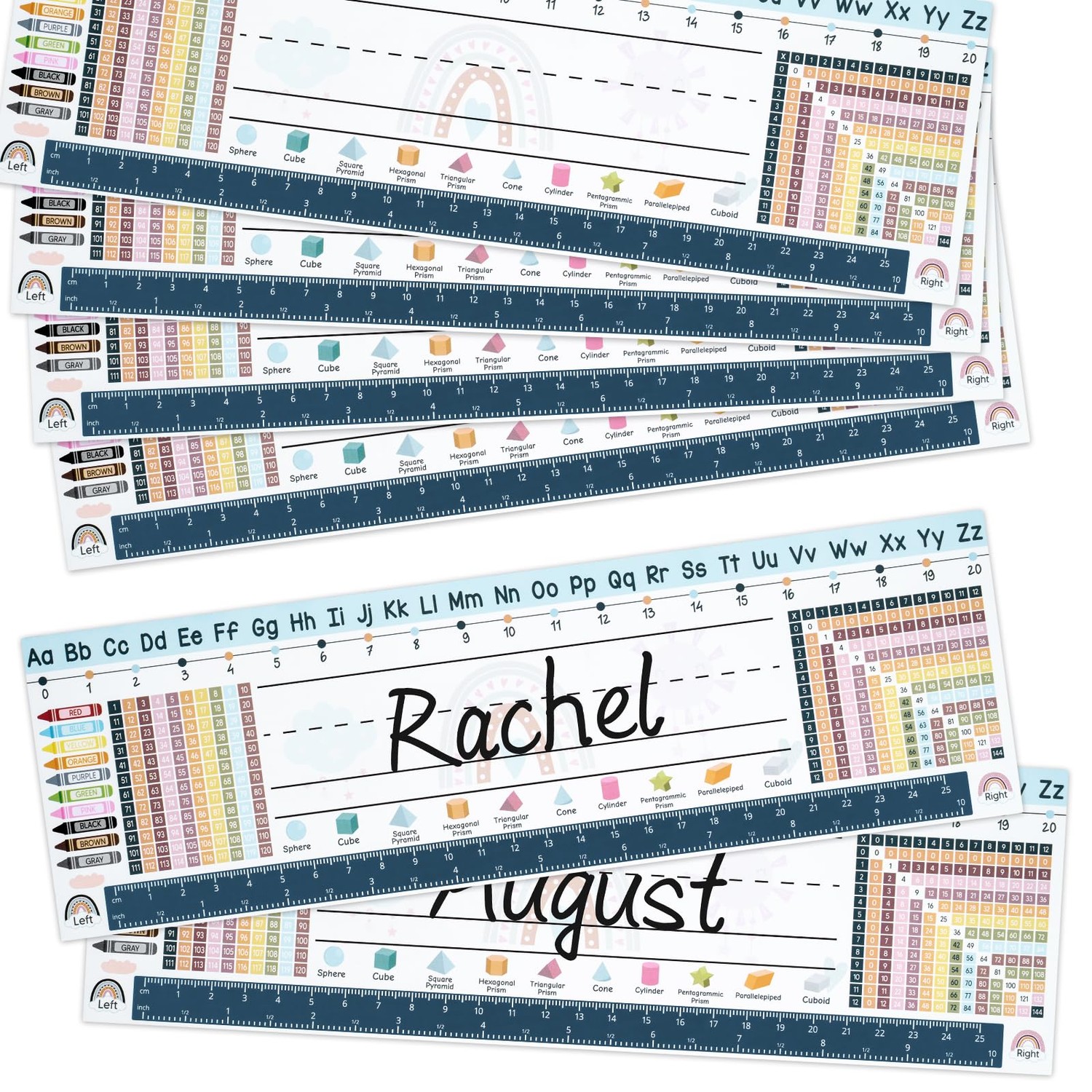 Boho Desk Name Tags for Classroom 25 Student Name Plates with Alphabet ...
