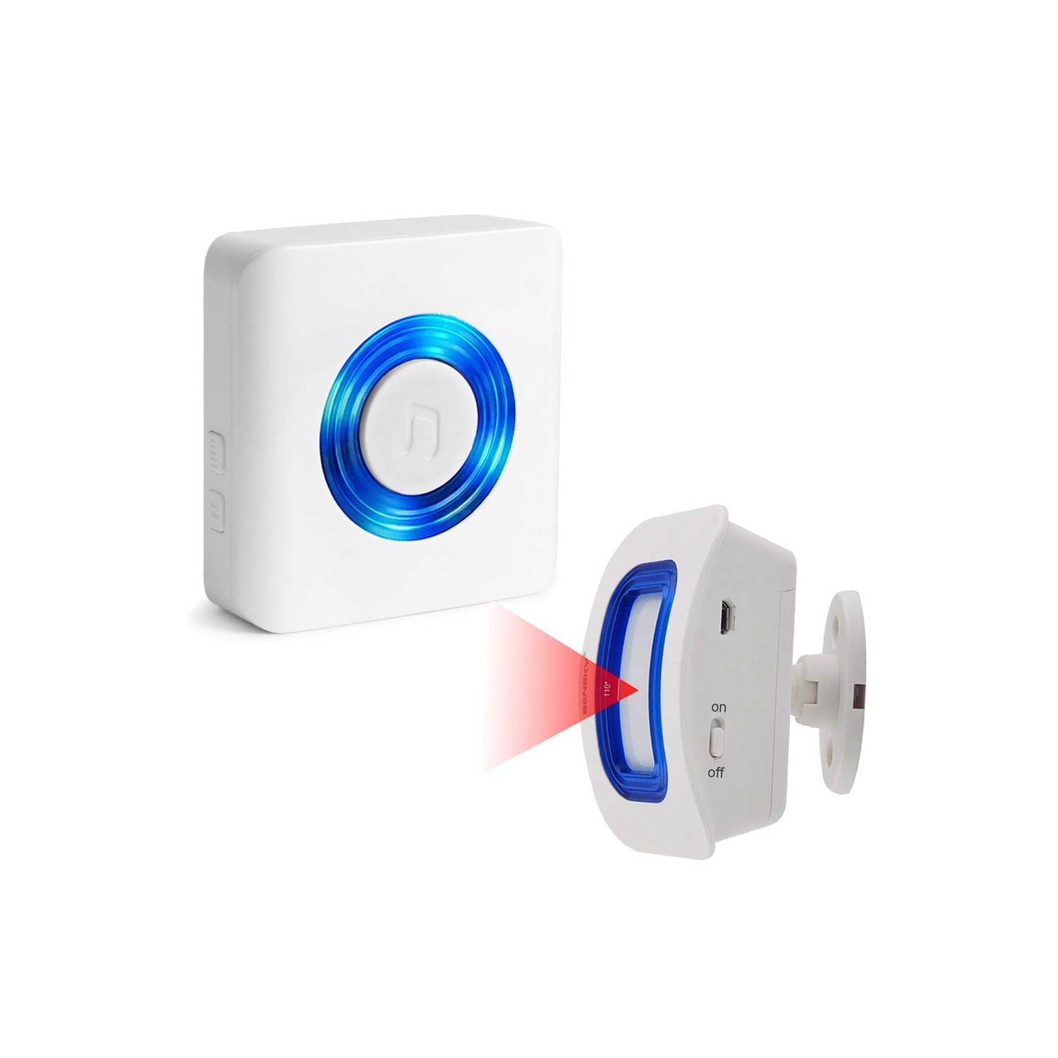 EverNary Wireless Caregiver Pager Motion Sensor Alarm Indoor Room Bed ...