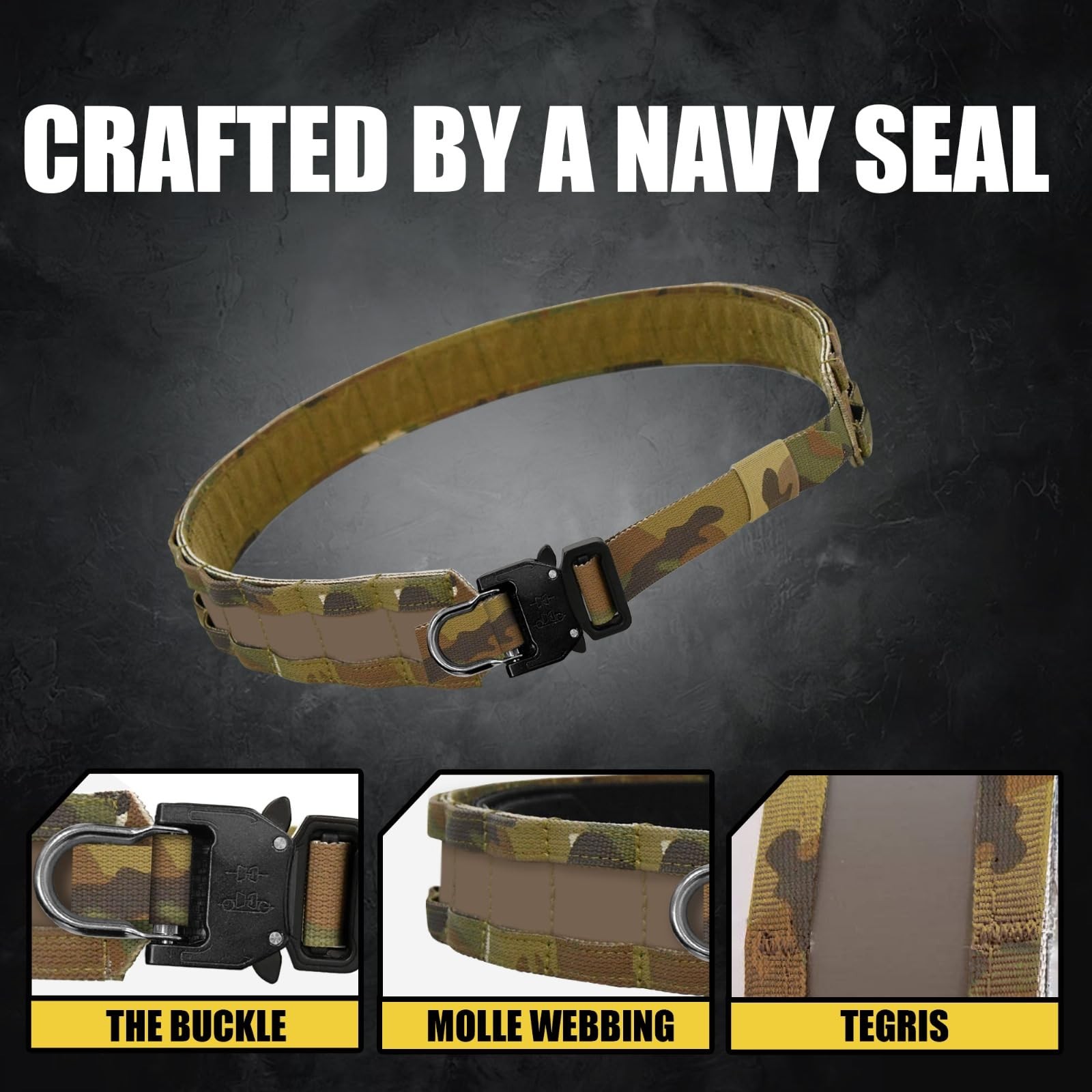 MOLLE Compatible Tactical Gear With Quick Release TEGRIS Battle Belt ...