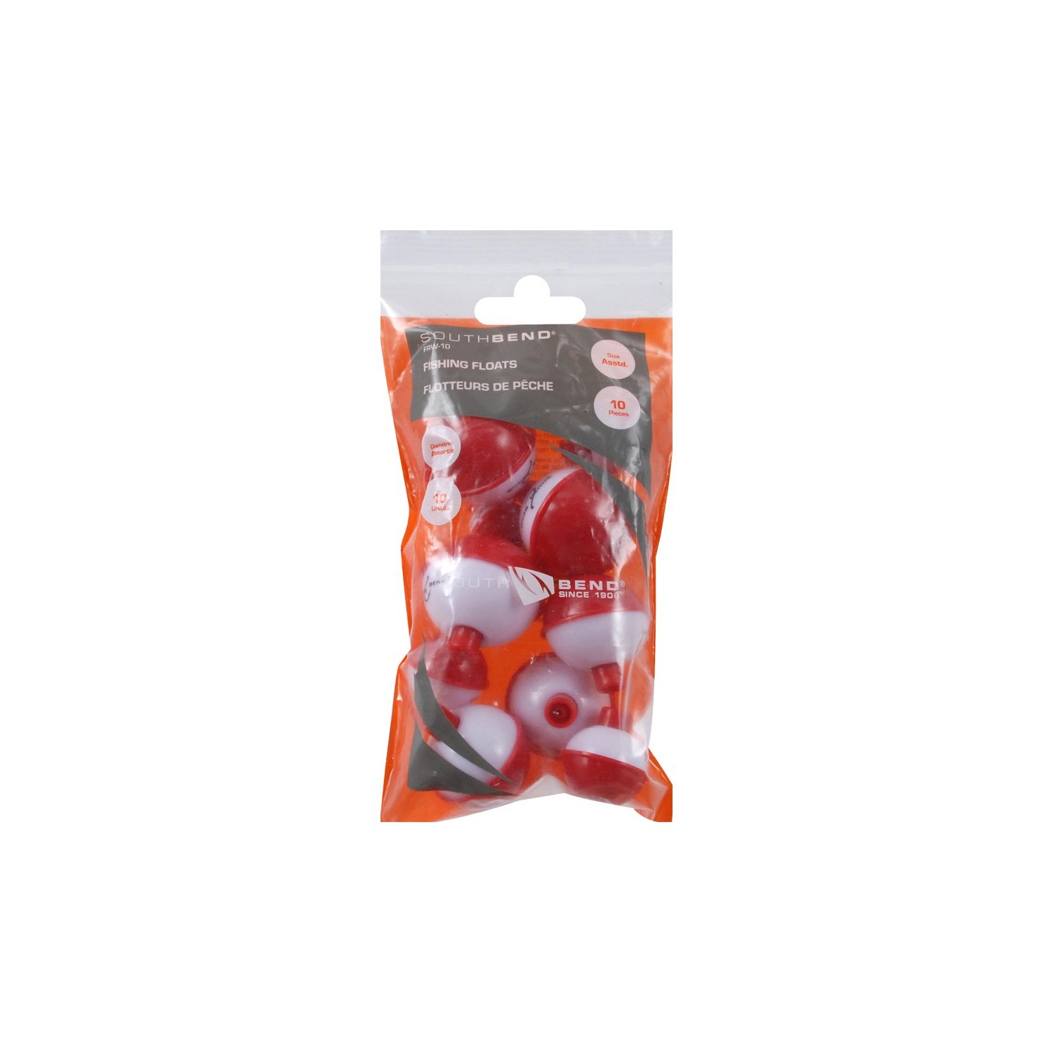 South Bend 10-Pack Push-Button Red & White Floats - ibspot.com
