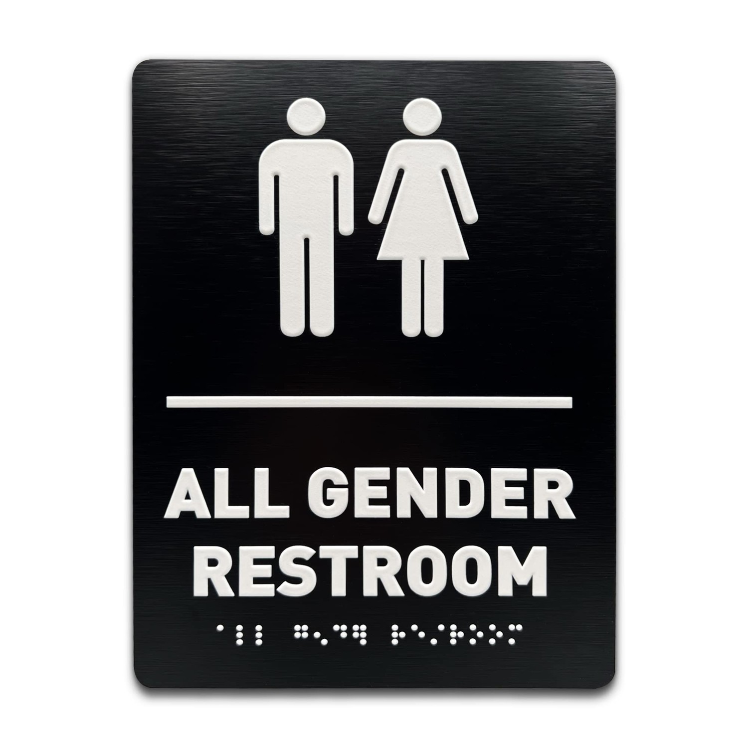 All Gender Restroom Identification Sign - ADA Compliant Bathroom Sign ...