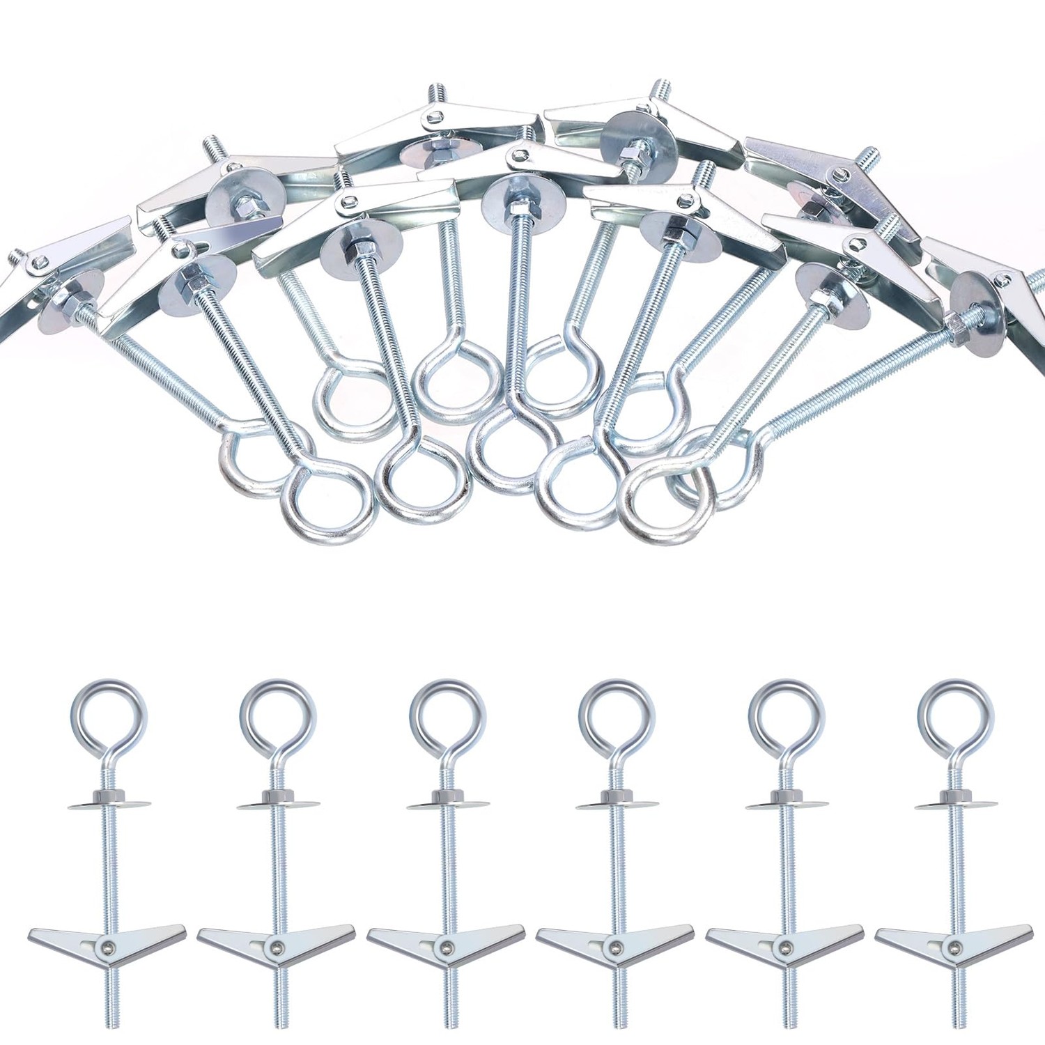 GLARKS 15pcs M5 O-Shaped Eye Bolt Toggle Anchors Set for Drywall ...