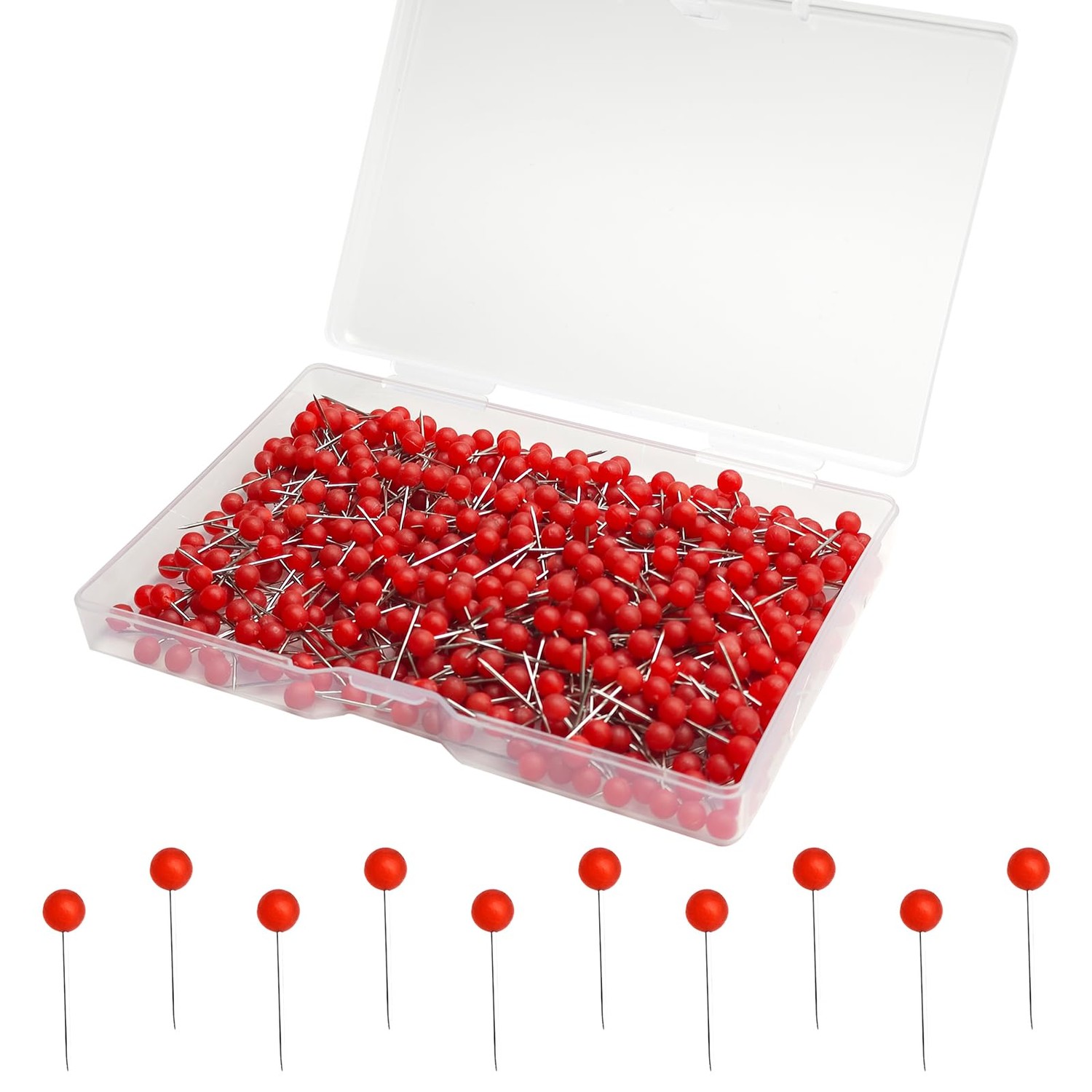 600 Pcs Map Tacks Push Pins 1/6 Inch Red Marking Pins for Bulletin ...