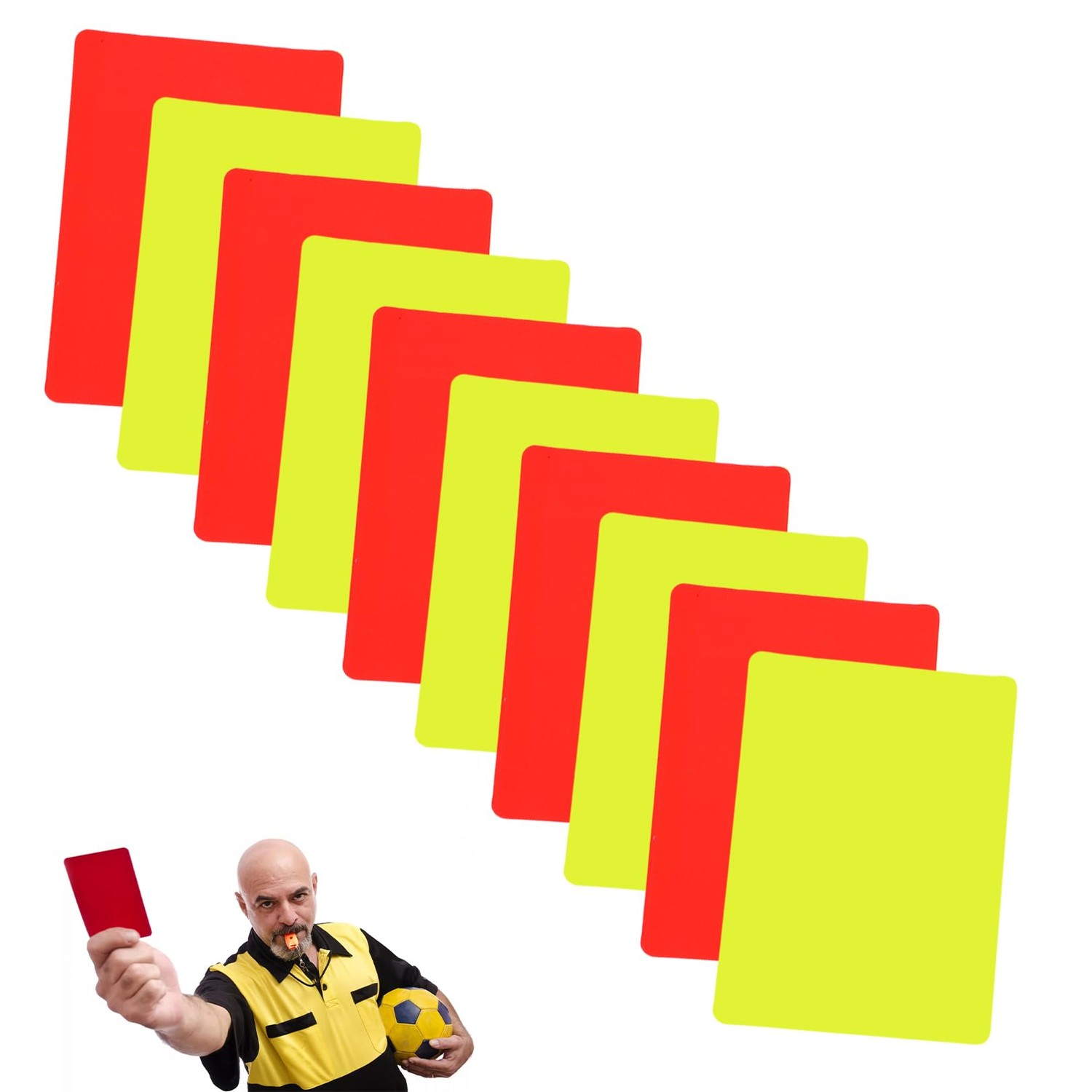 Pack of 10 Referee Cards, Yellow and Red Card Football, Referee Set ...
