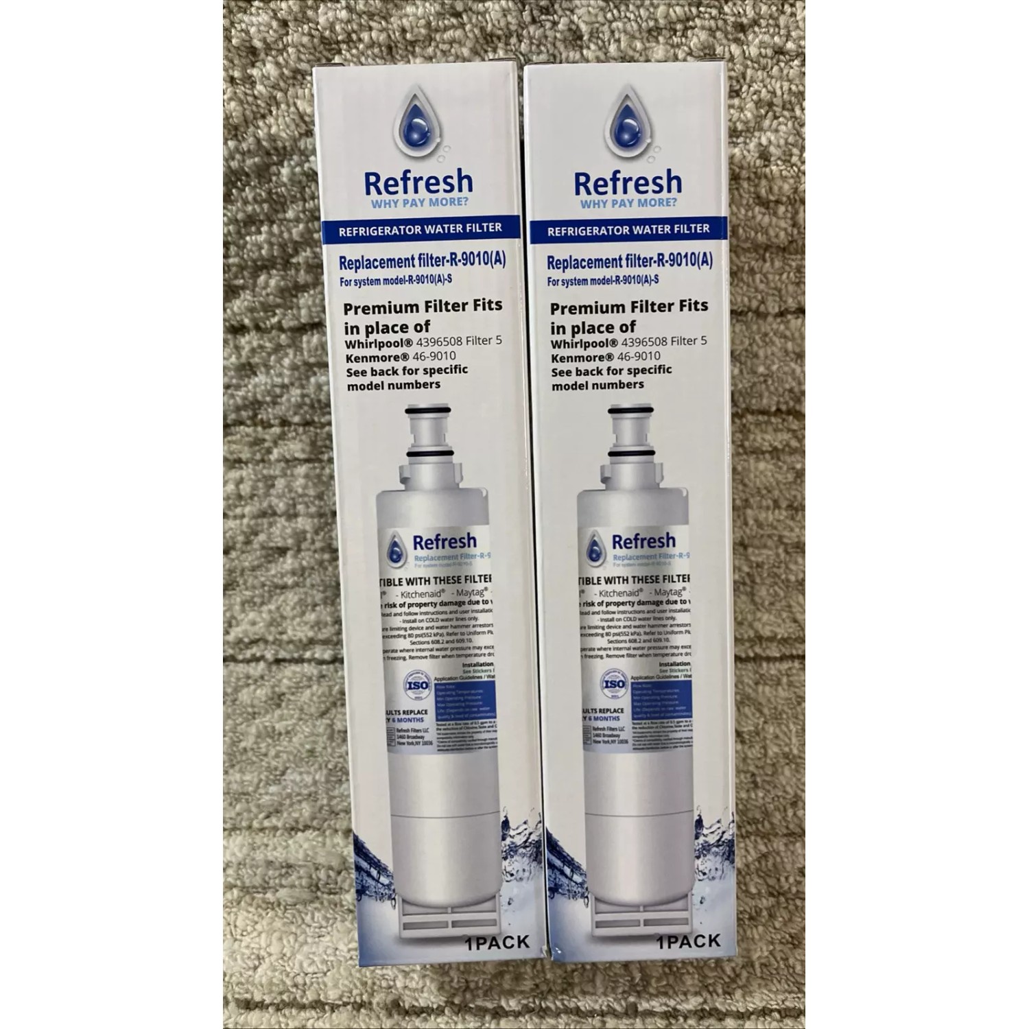 REFRESH 2 NEW, Refresh R-9010(A) Refrigerator Water Filter for 4396508 ...