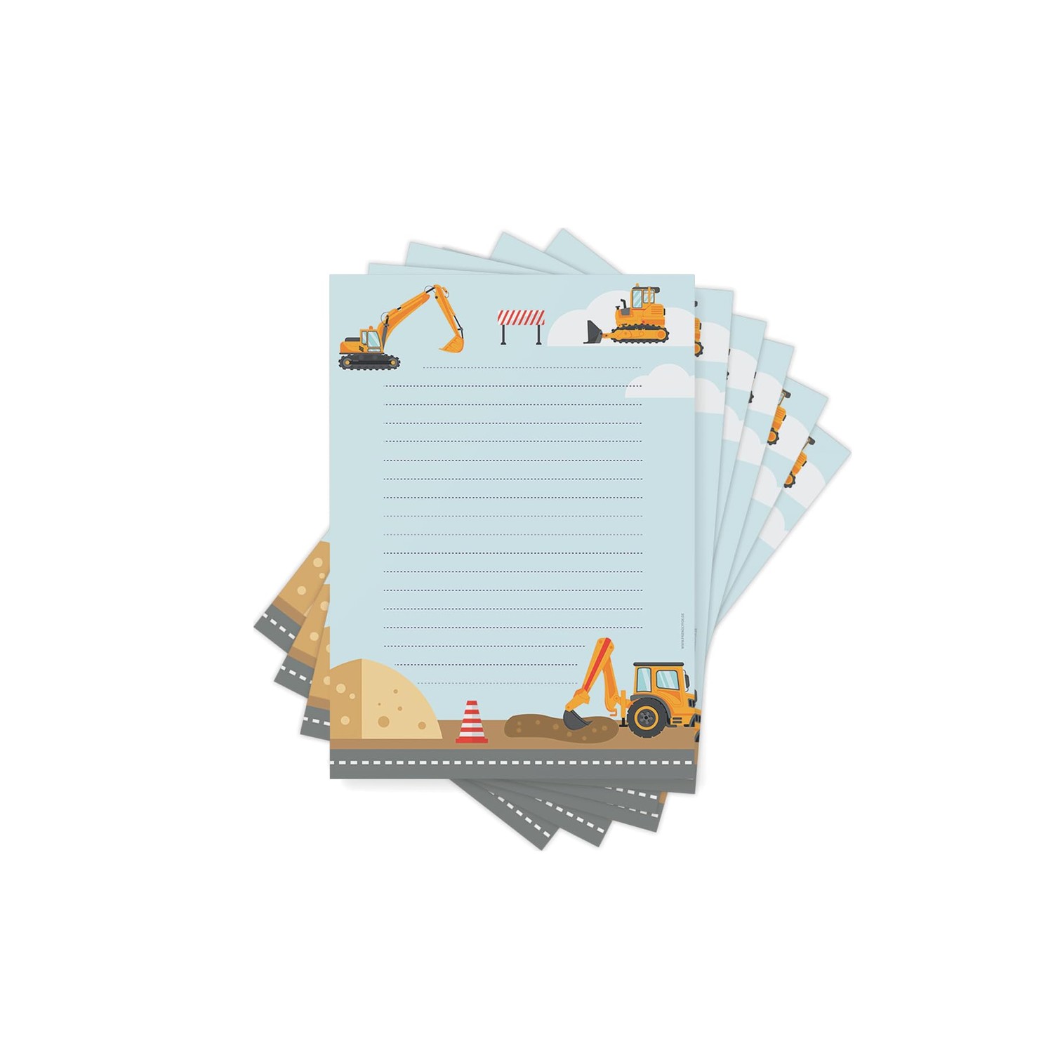 Friendly Fox Children's Writing Paper Digger 1 x DIN A5 Writing Pad ...