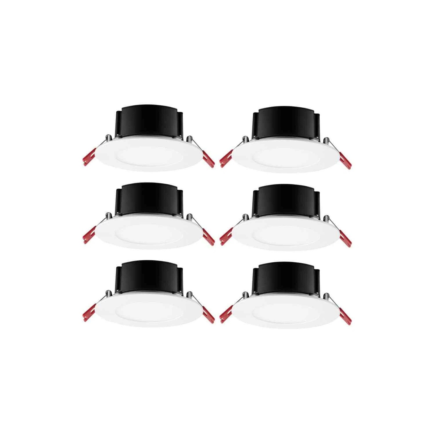 COMMERCIAL ELECTRIC 6-Pack 4 in Round 3000K 450 Lum. Recessed LED Box ...