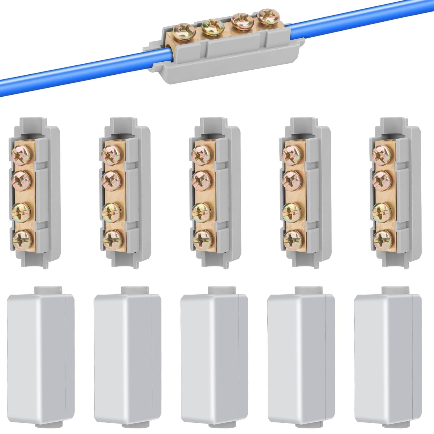 Linkstyle 10PCS 4 AWG Wire Connector Nut Kit, 1 in 1 Out 100A 8-4 Guage ...