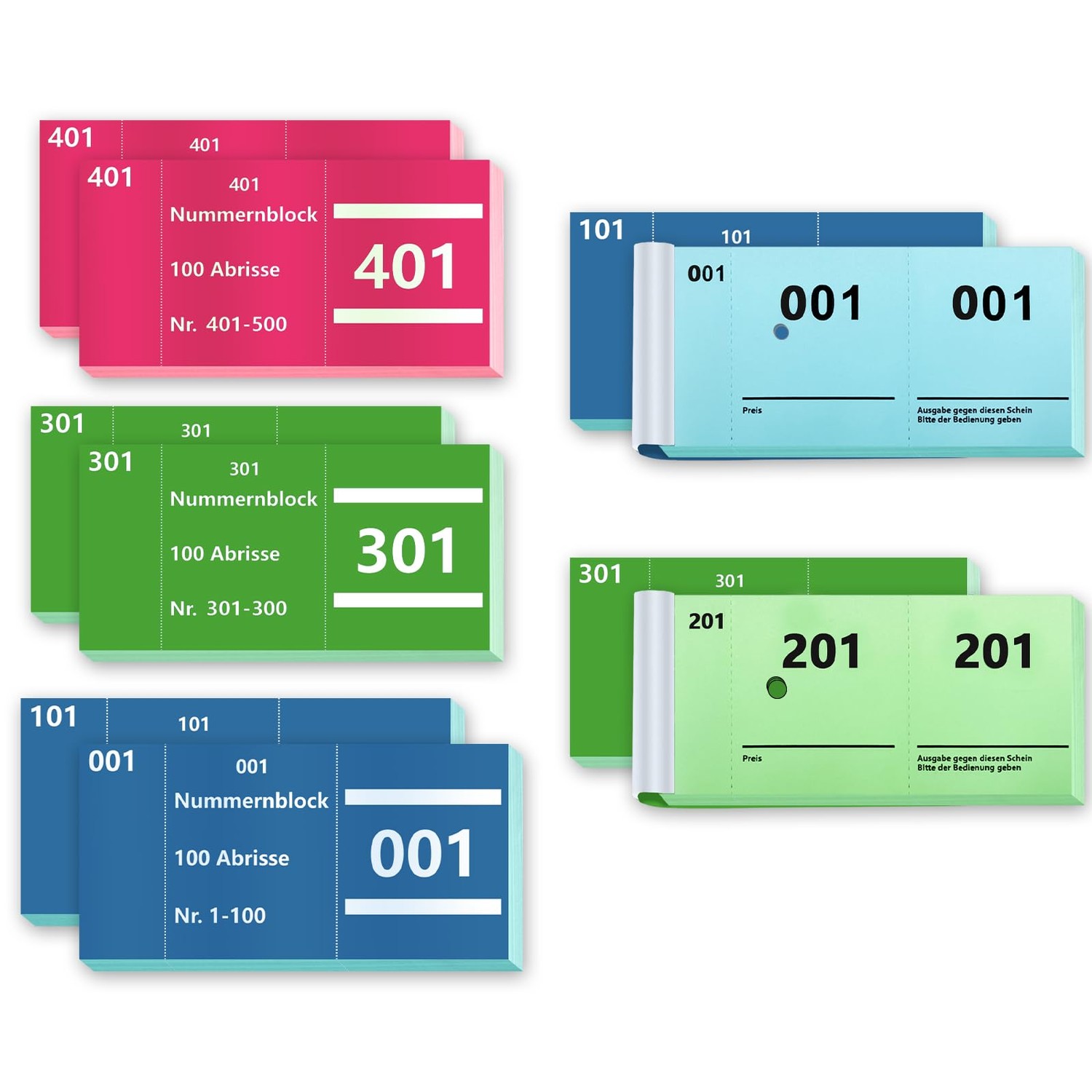 10 Books Double Numbers 1-100 Numbers 3 Colours 5 x 10 cm Number Blocks ...