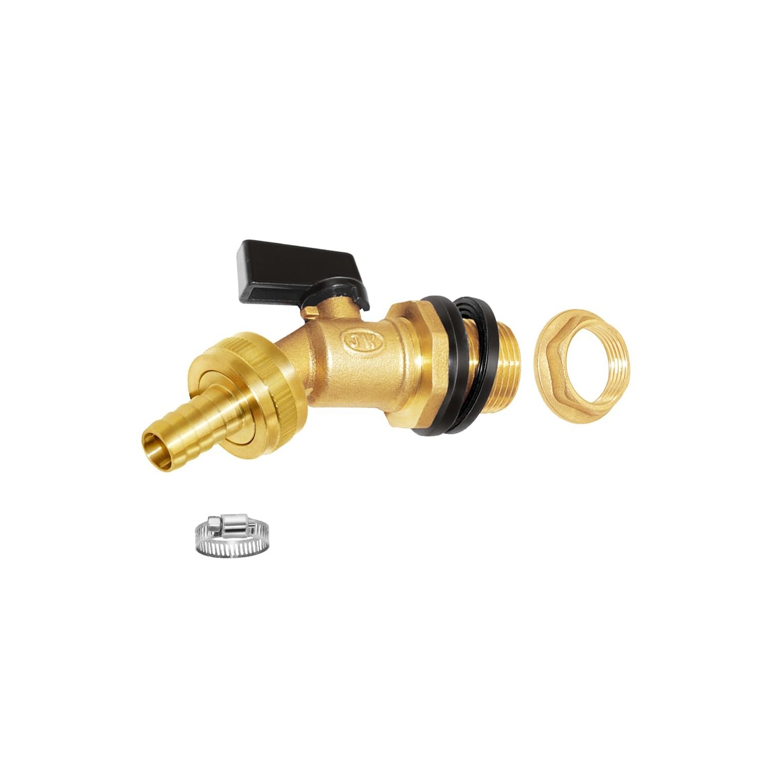 Joywayus Brass Water Container/Rain Barrel Spigot 3/4" GHT to 1/2" Male ...