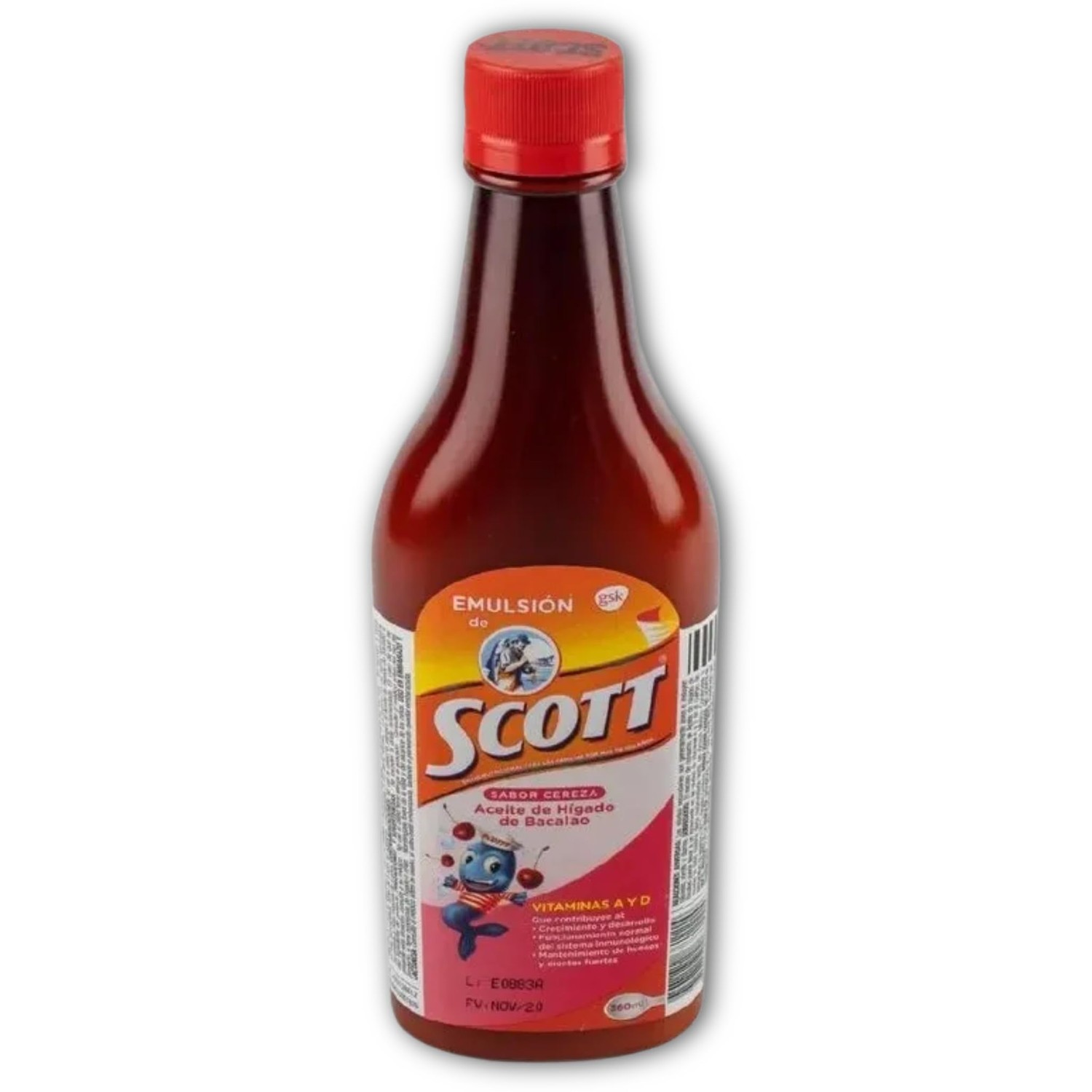 YAHVE - Emulsion de Scott Sabor Cereza (Cherry) (360 ml - 12.17 Fl Oz ...