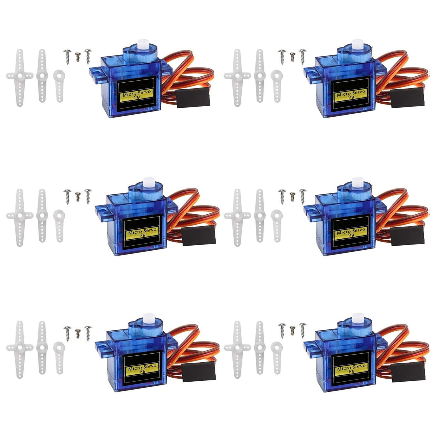 ARCELI 6pcs 9G Mini Micro Servo Motor for Hand/RC Robot Arm/Walking ...