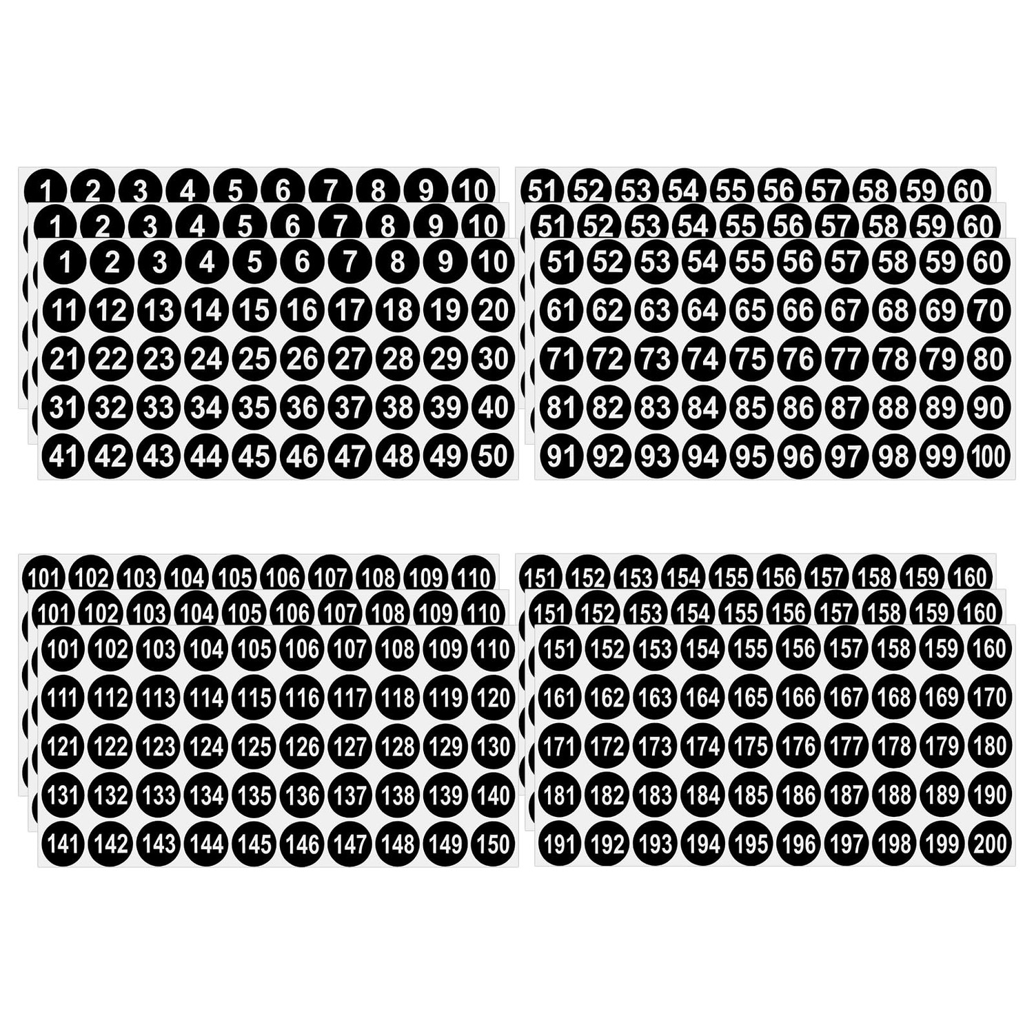Classicseali 12 Sheets Numbered Stickers,3 Sets Number Stickers Small 1 ...