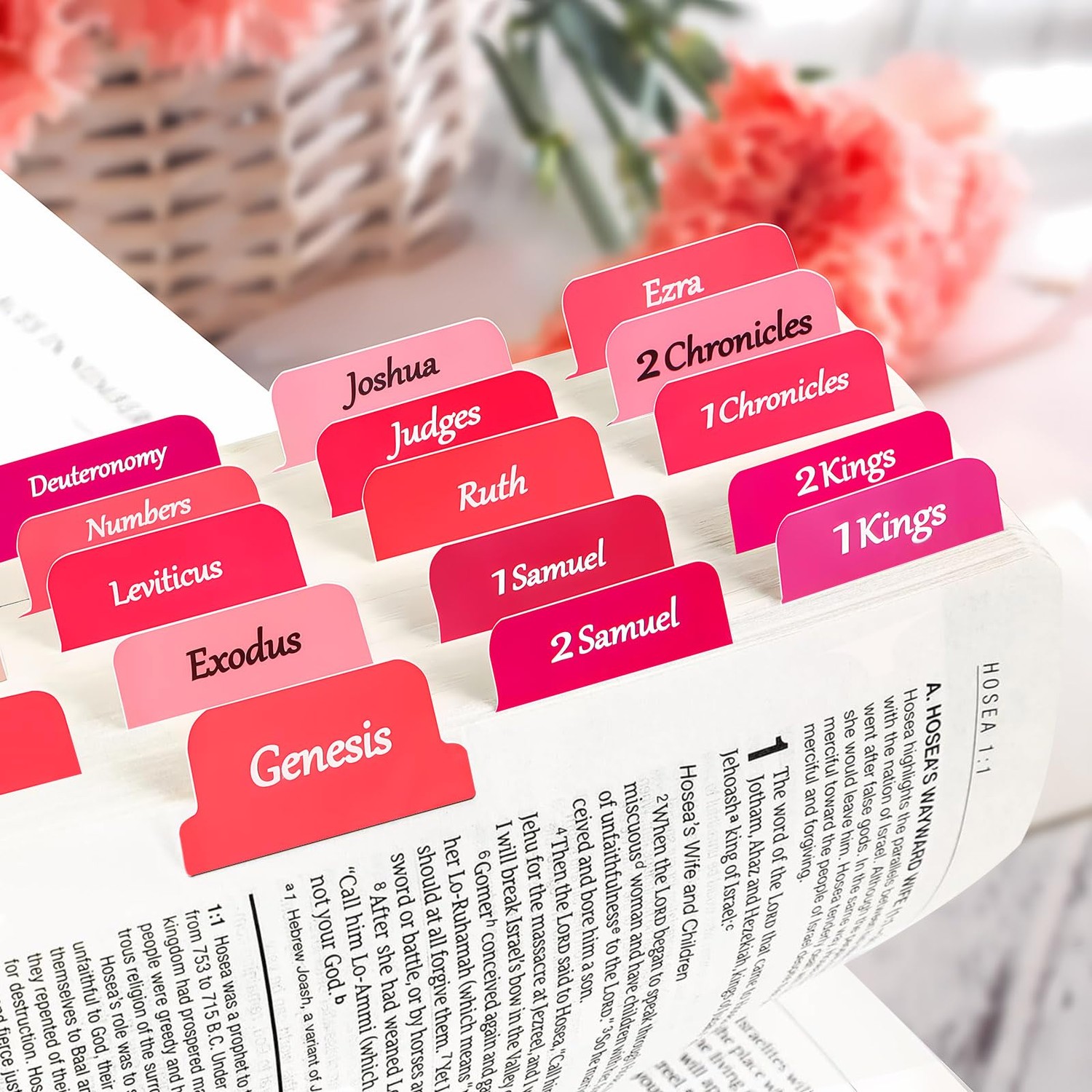 CREECHWA Bible Tabs for Women Study, Red Anti-Wrinkle Bible Tabs for ...