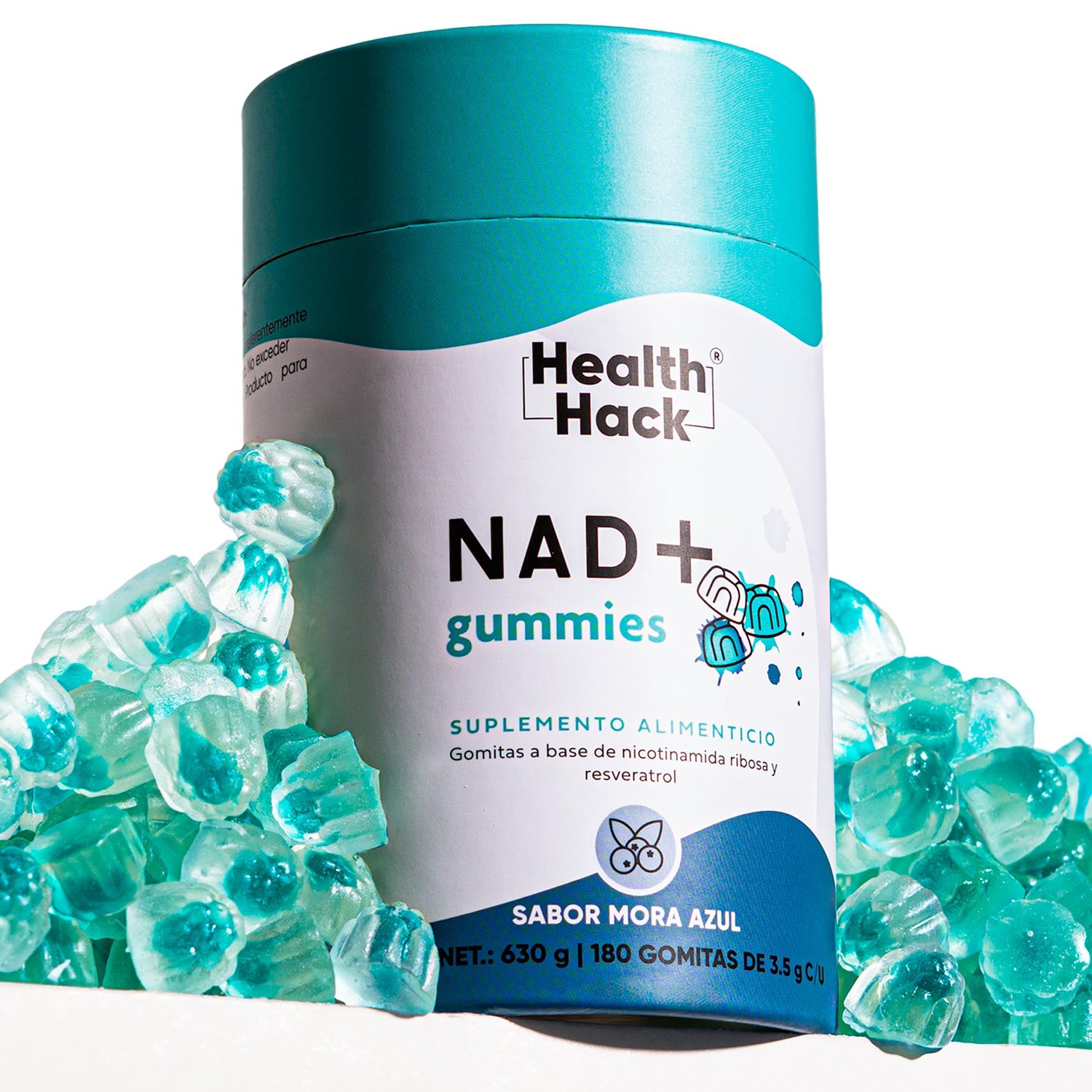 Gomitas de NAD+ con Resveratrol sabor Mora Azul | 180 gomitas para 1 ...