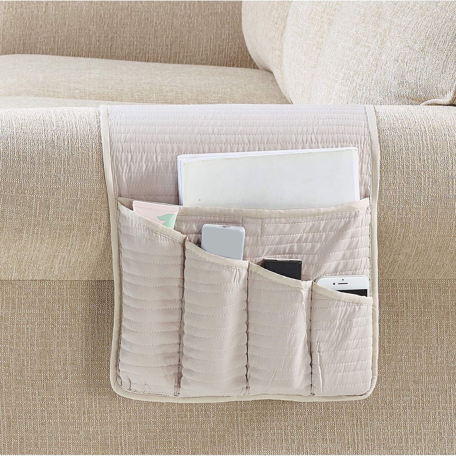Brilliant Sunshine Premium Beige Sofa Armrest 5 Pockets Organizer ...