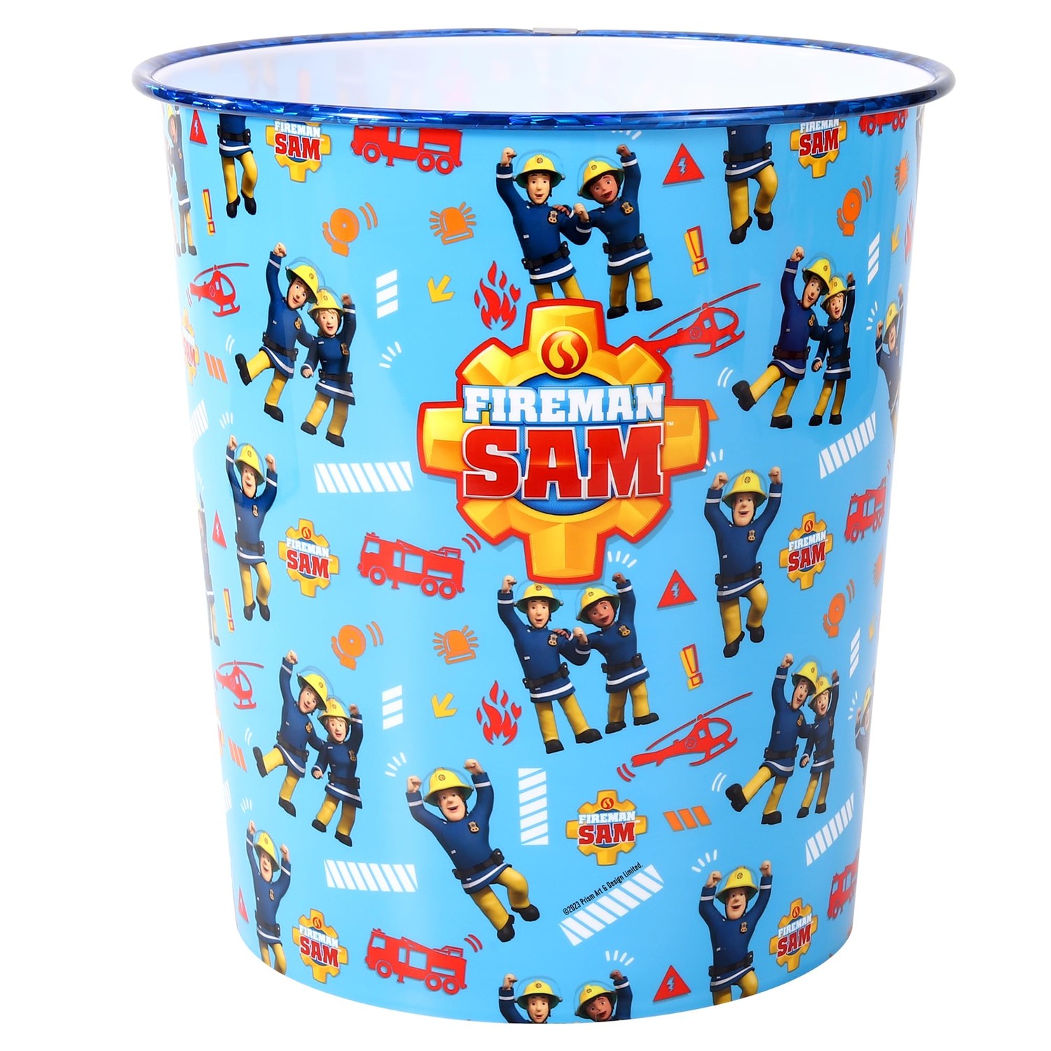 Zawadi Global Fireman Sam Kids Childrens Waste Bucket Paper Bin Basket ...
