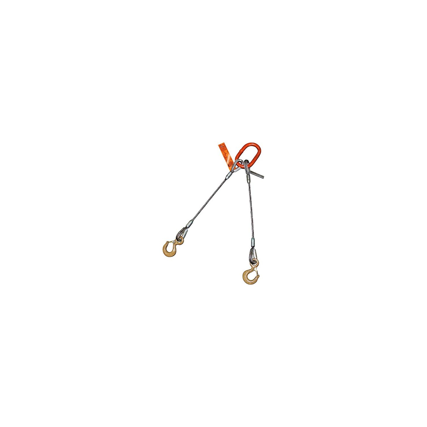 Two Leg Wire Rope Sling | 1.1 Ton Vertical Rated | Eye Hooks with ...