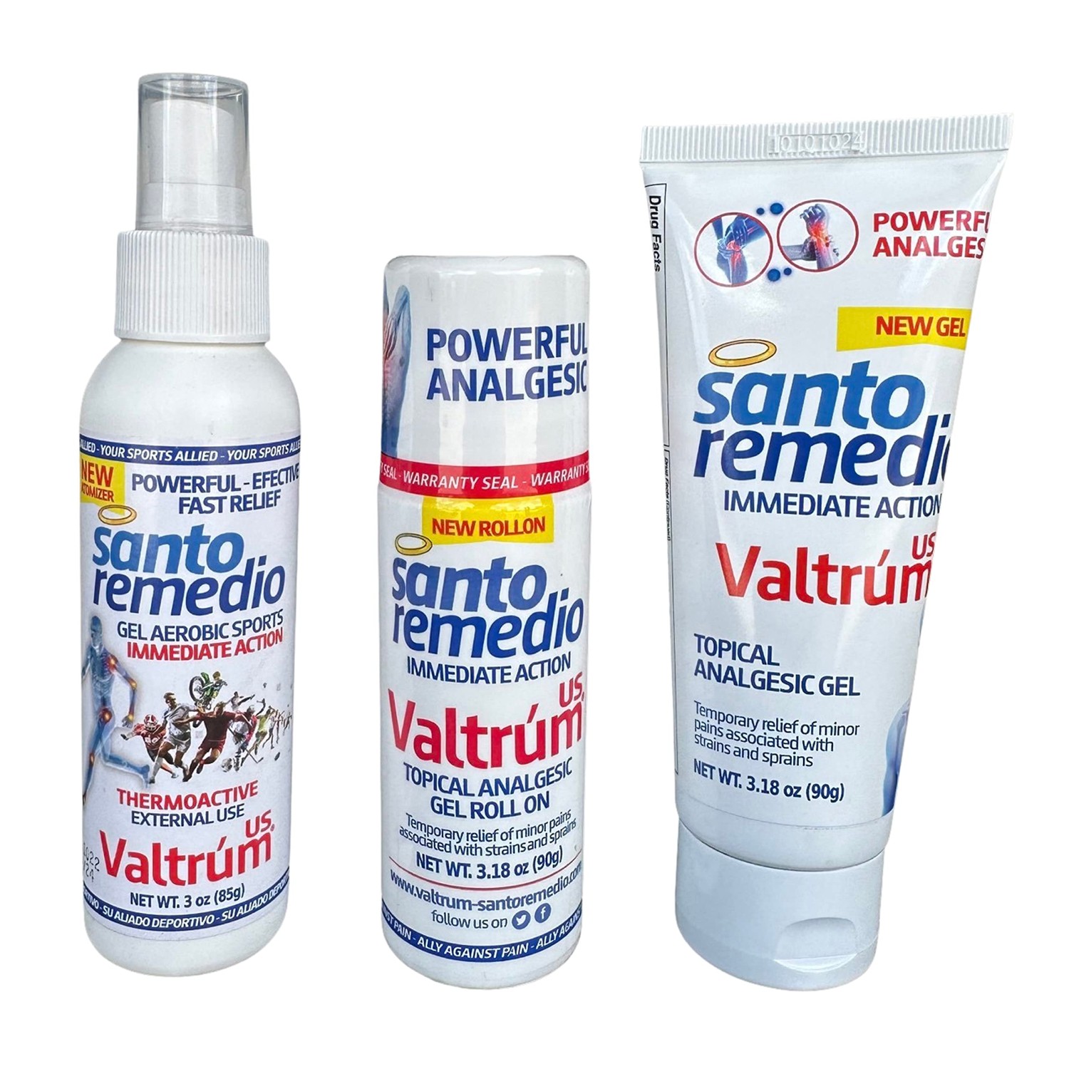 Valtrum Santo Remedio Set 1 Roll on 3.18 fl oz 1 Spray 3 fl oz and 1 ...