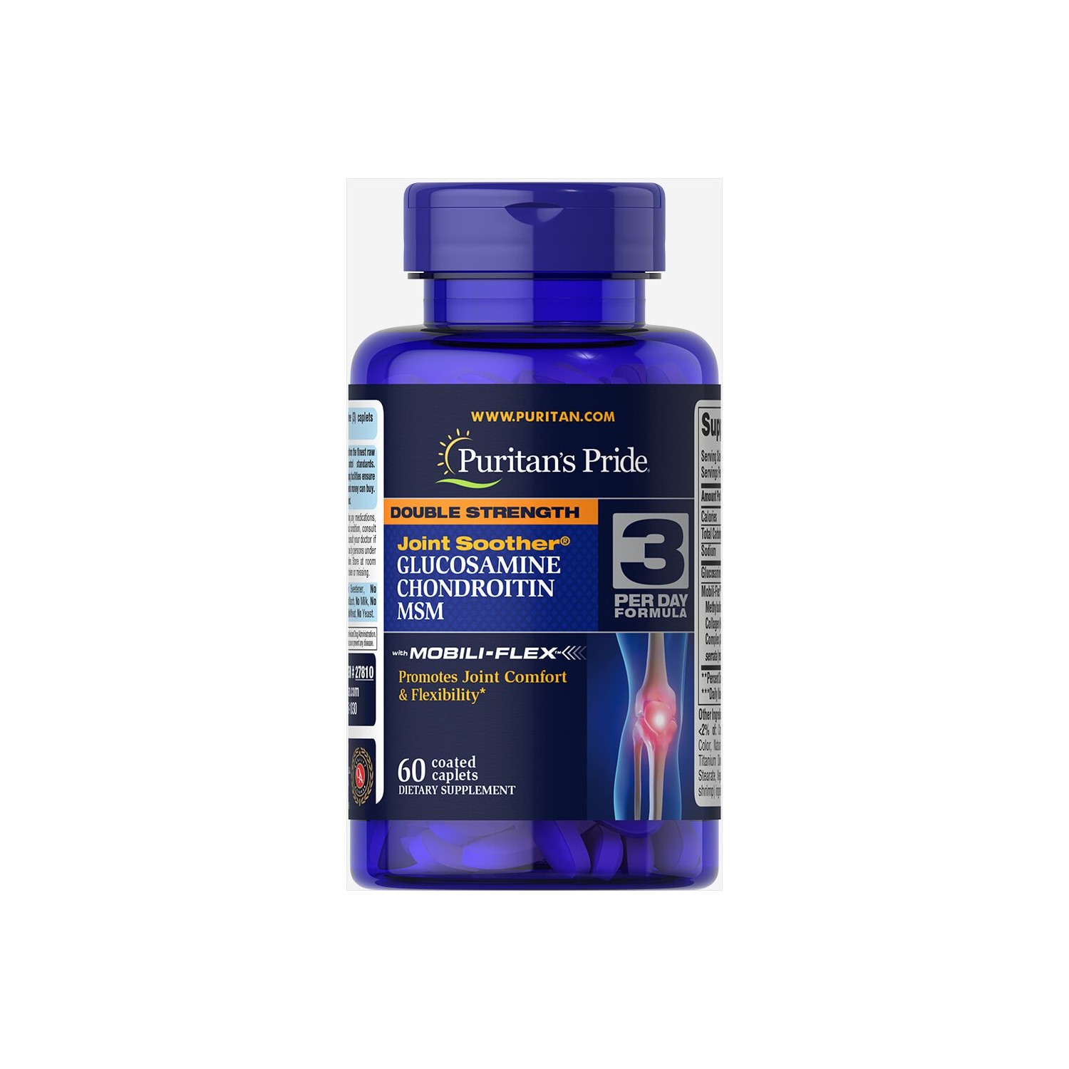 Puritan's Pride Double Strength Joint Soother Glucosamine Chondroitin ...
