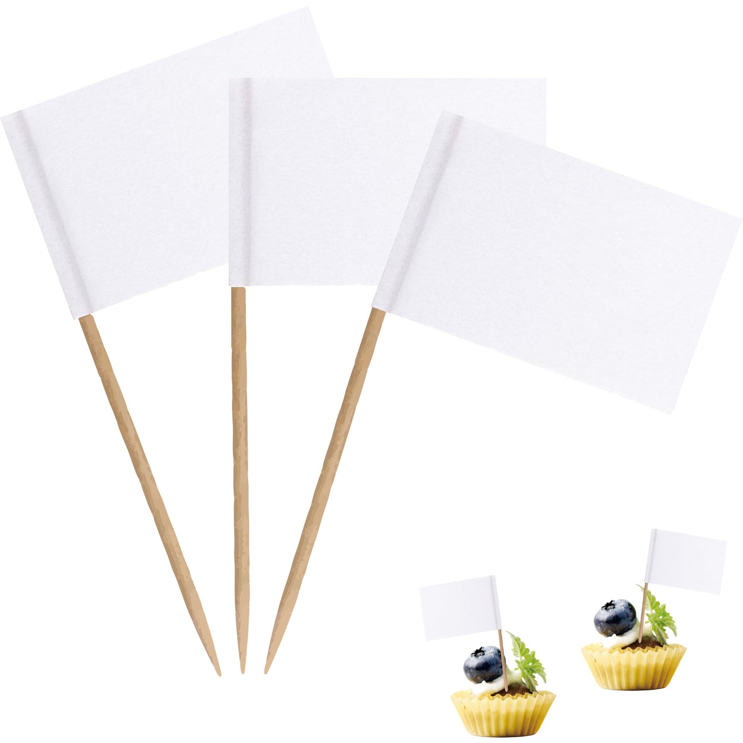 Blank Toothpick Flag Small Mini Labeling Marking DIY Stick Flags for ...
