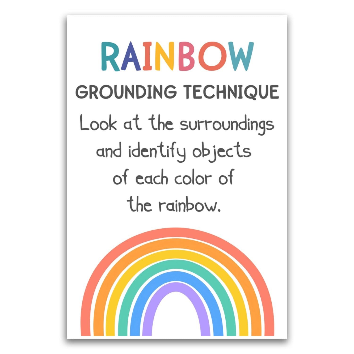Rainbow Grounding Technique Poster - Classroom Poster For Teachers ...