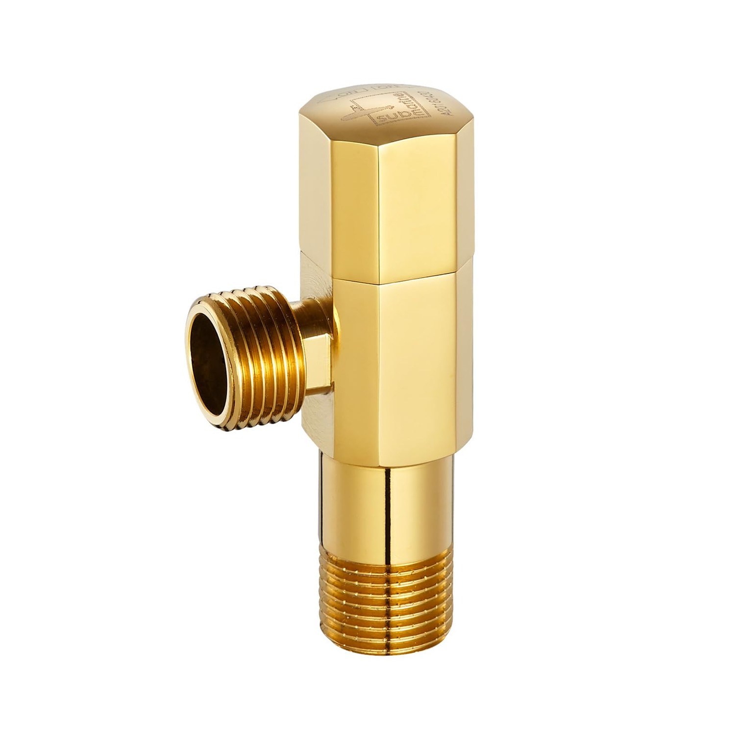 SUBMARINE Brass Angle Stop Valve, 1/2'' Inlet and Outlet Caliber, 1/4 ...