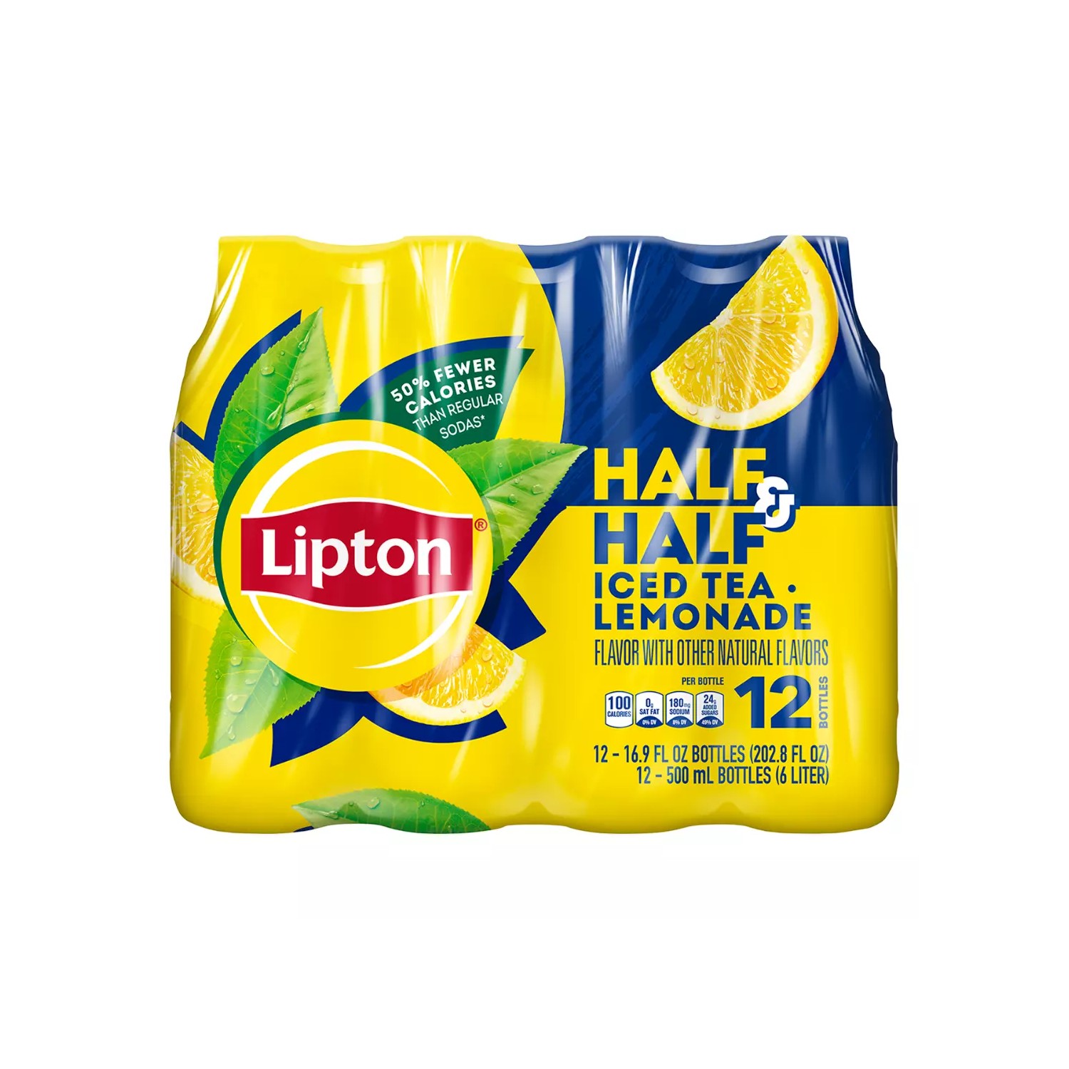 Lipton Half and Half Iced Tea and Lemonade 16.9 oz Bottles (12 Pack ...