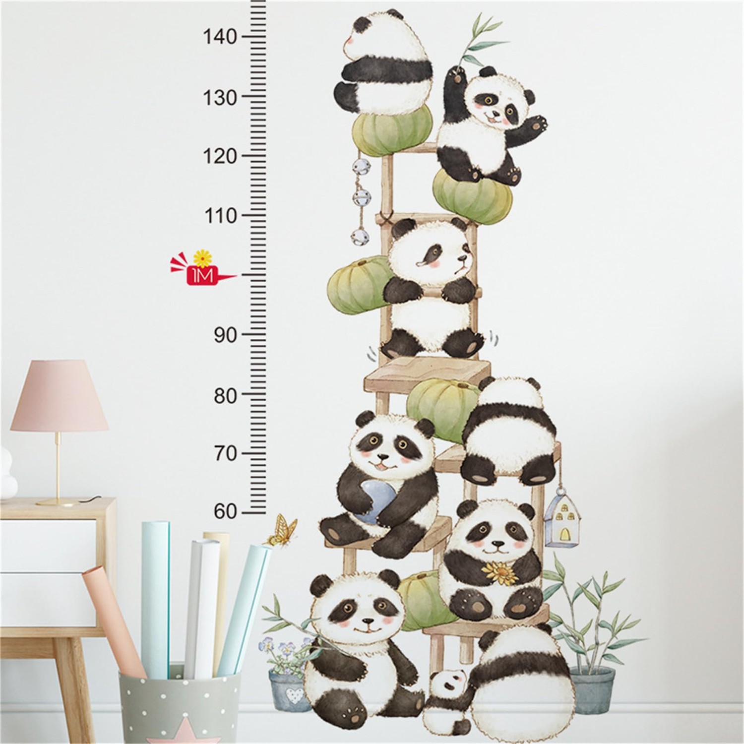 HOTIYOK Height Meter Wall Sticker, Cute Panda Height Sticker, Height ...