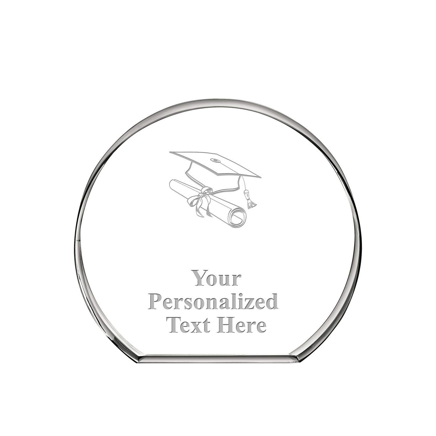 Graduation Standing Circle Paperweight, Custom Engraved Graduation Cap ...