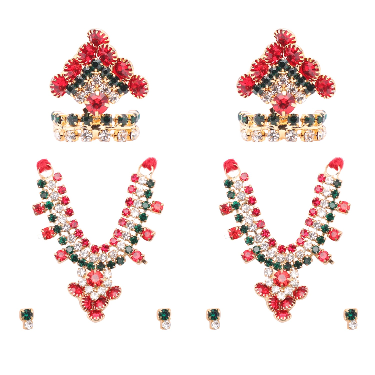 Set of 2 Mala Mukut with Earrings Set for Laddu Gopal/Devi Maa/Radha ...