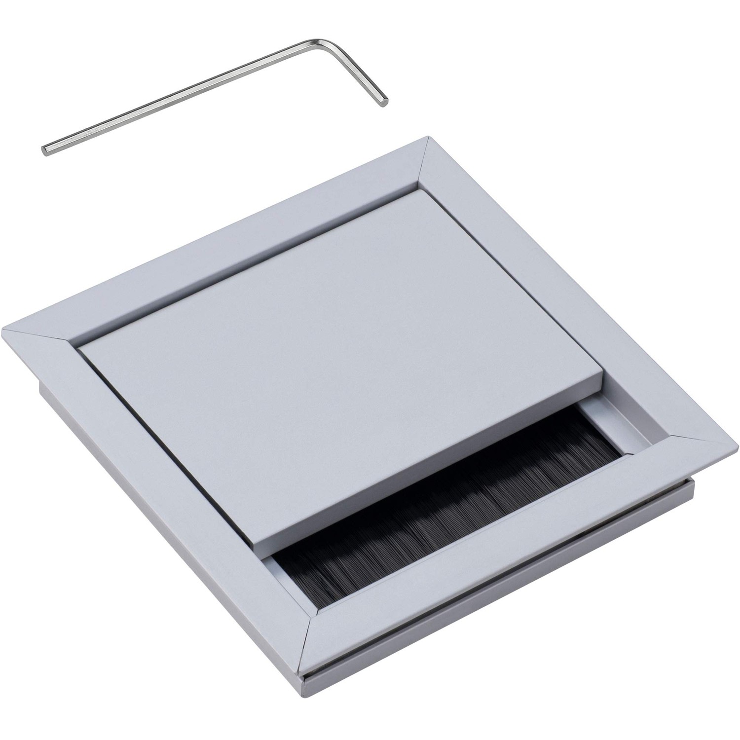 Gedotec Cable Outlet Anodised Silver | Cable Outlet Square 100 x 100 mm ...