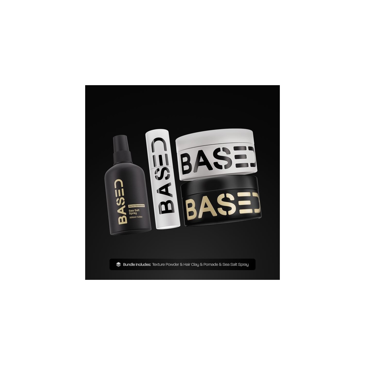 BASED Ultimate Straight/Wavy Hair Styling Bundle – Texture Powder, Clay ...
