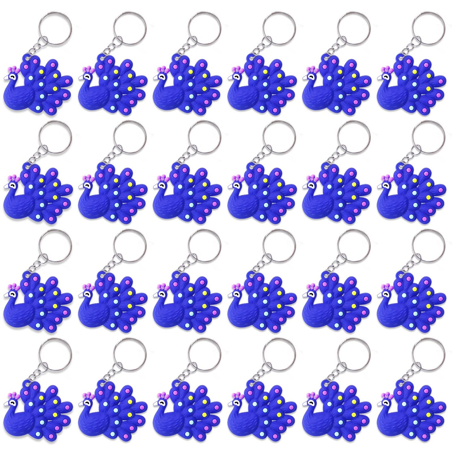 CiciBear 24 Pack Peacock Keychains Party Decoration for Guest, It's A ...