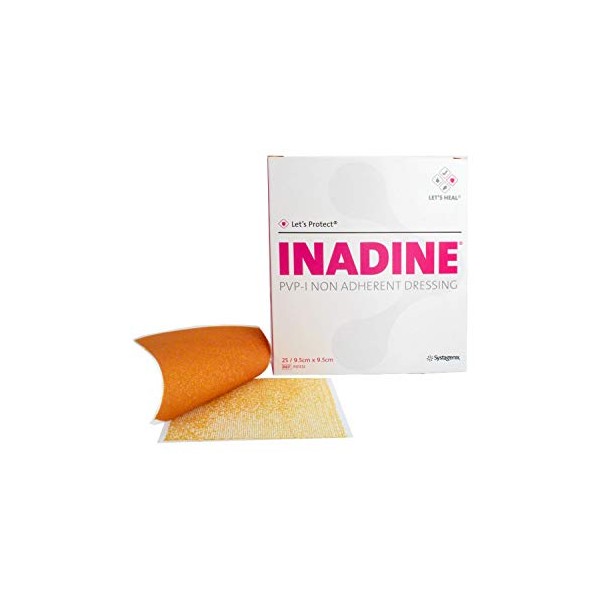 Inadine PVP-I Non Adherent Dressing - 9.5cm x 9.5cm - Pack of 25 by ...