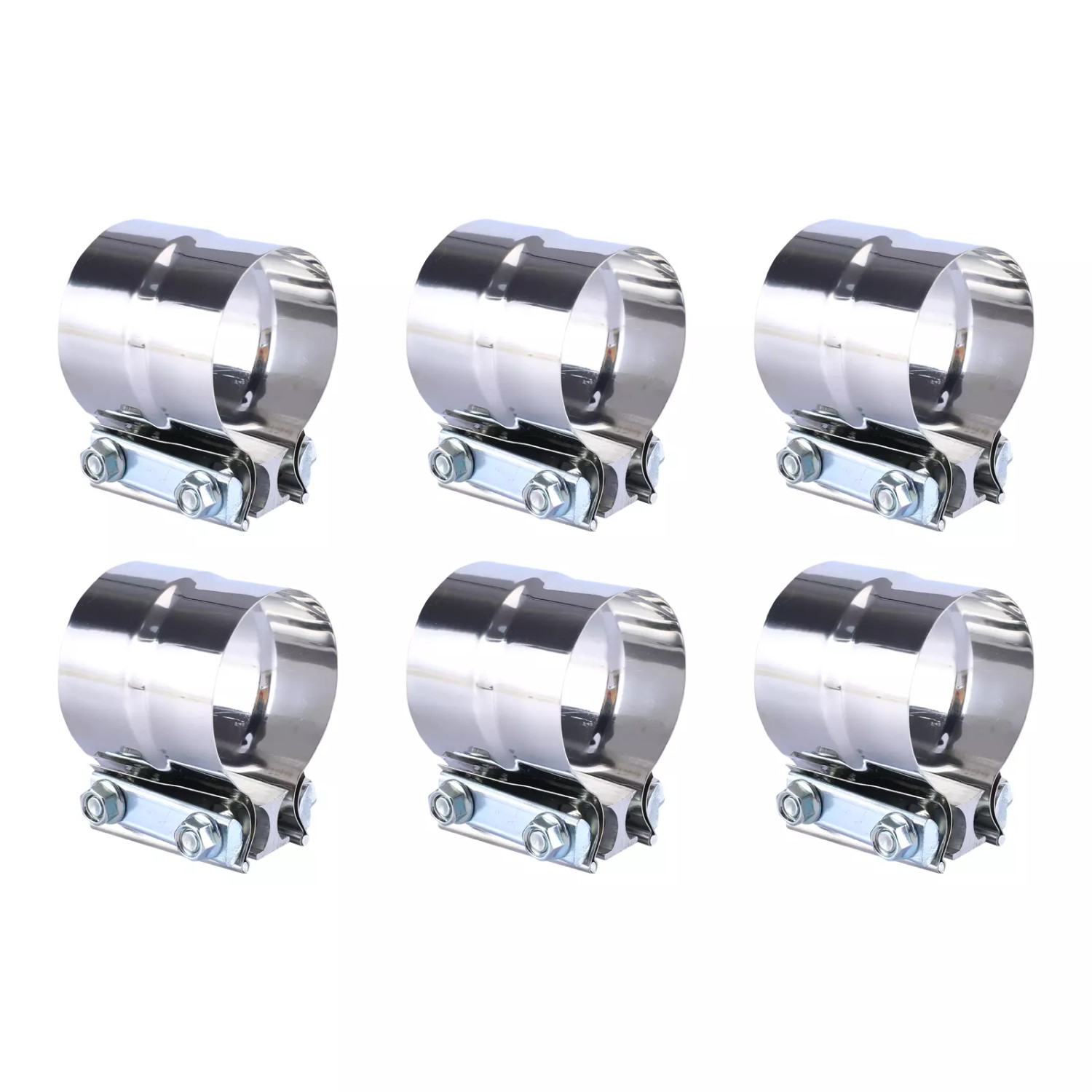 newtype-autoparts 6Pcs 3" Stainless Exhaust Band Clamp Step Clamps for ...