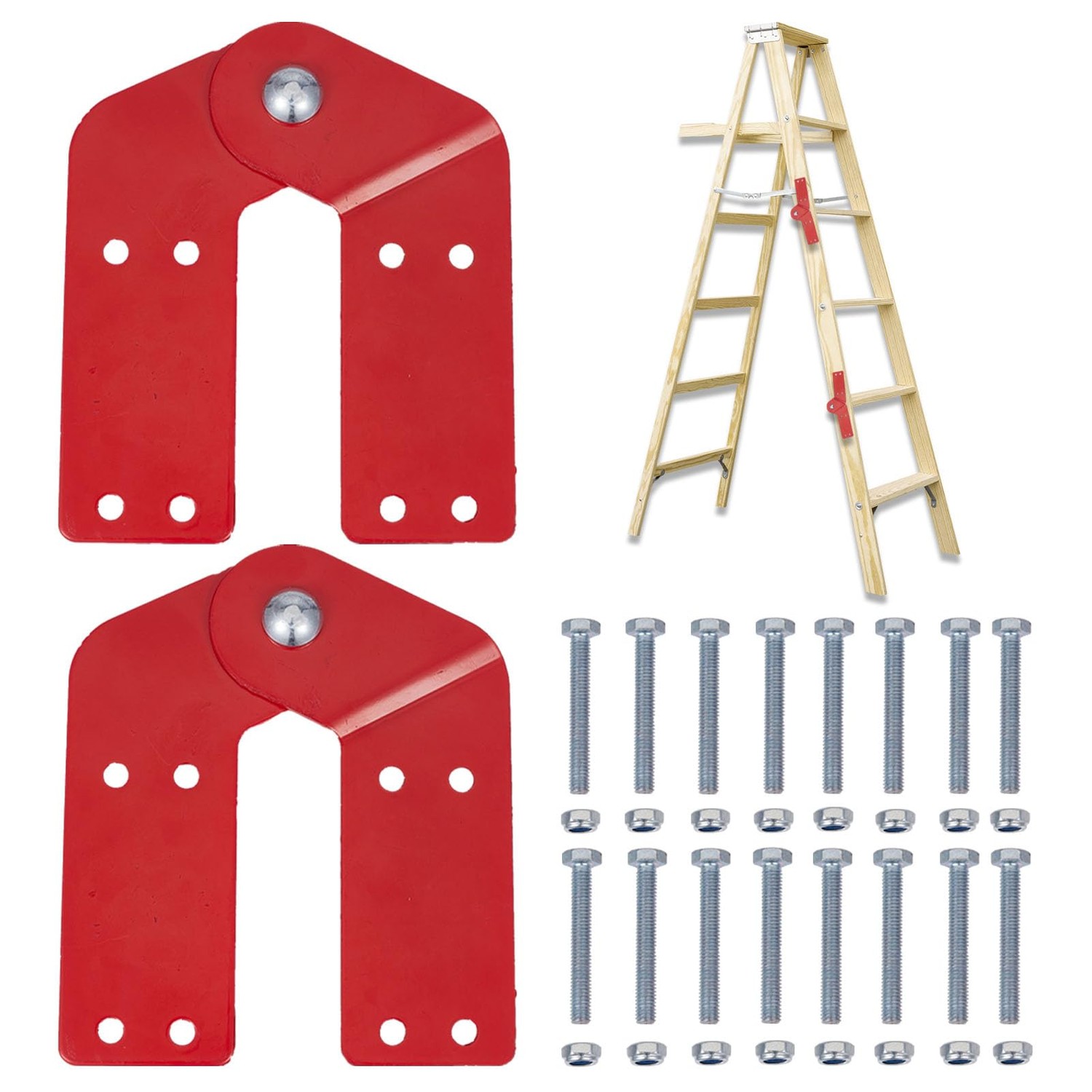 NICENEEDED 2 Pcs Attic Ladder Hinge Replacement Kit, Herringbone Ladder ...