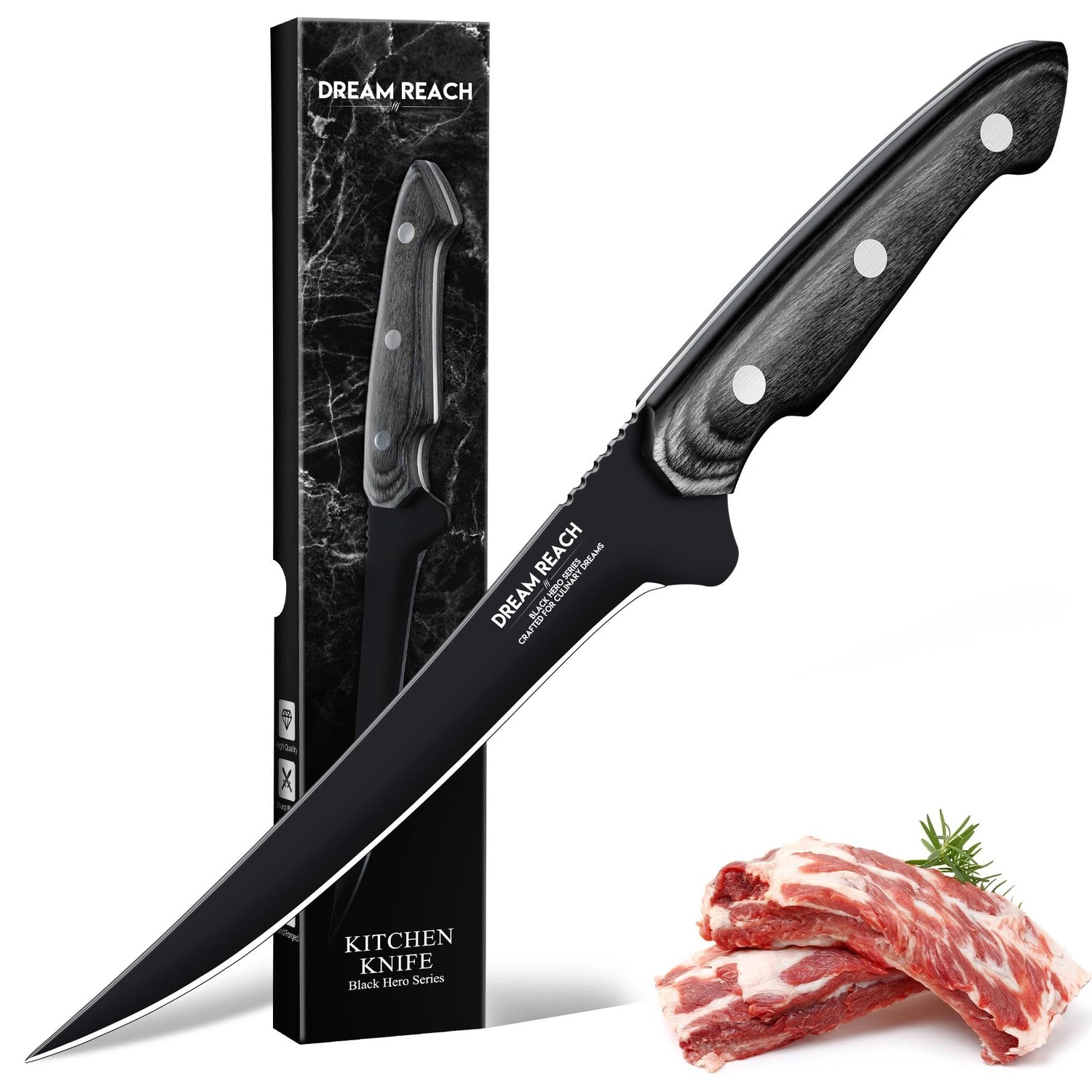 Dream Reach Fish Fillet Knife - Sharp Deboning Poultry and Meat Boning ...