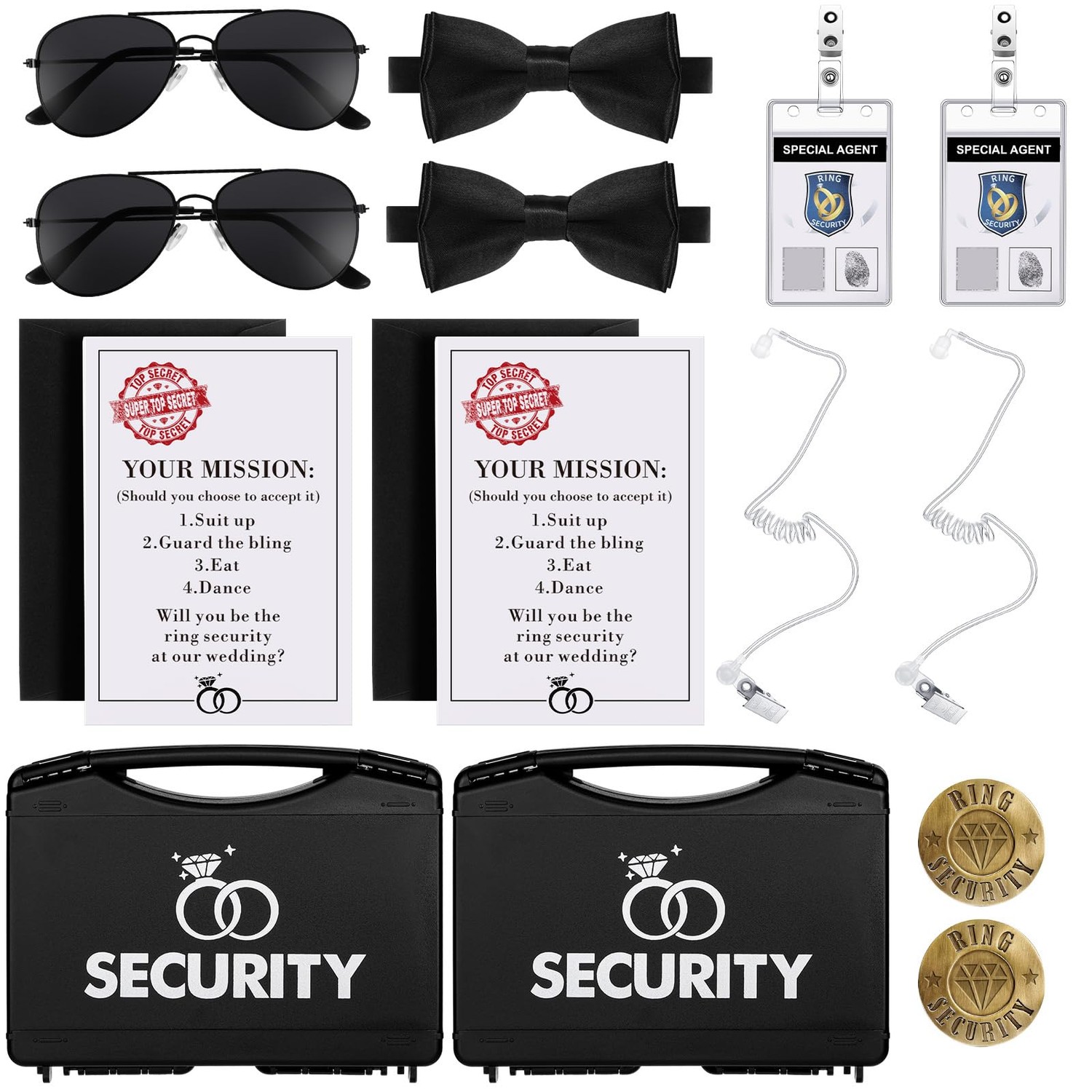 Aoriher Ring Security Wedding Set Include Ring Bearer Box Security ...