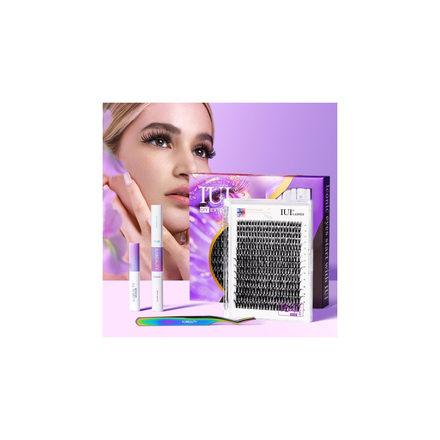 IUI Lash DIY Lash Extension Kit, Lash Clusters & Individual Lashes Kit ...