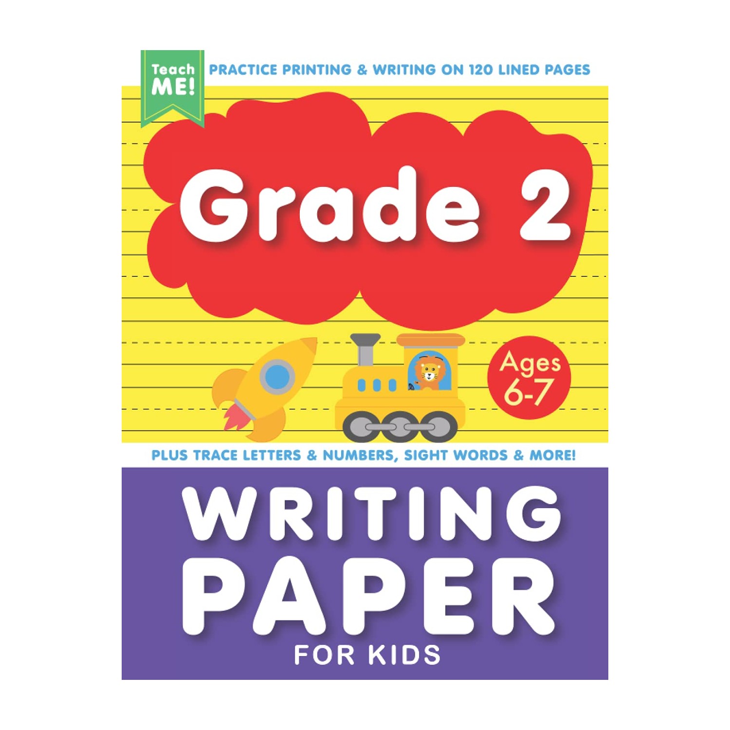 Grade 2 Writing Paper With Lines for Kids Ages 6-7: Practice Printing ...