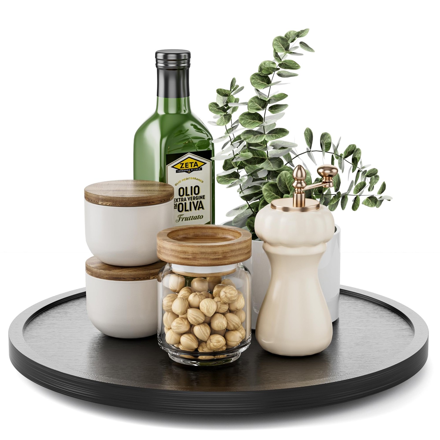 LAMU 12' Wood Lazy Susan Organizer Turntable for Cabinet, Lazy Susan ...