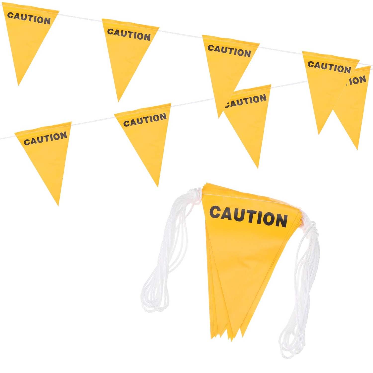PATIKIL 37ft Pennant Banner Flags, Caution Warning Flagging Banner ...