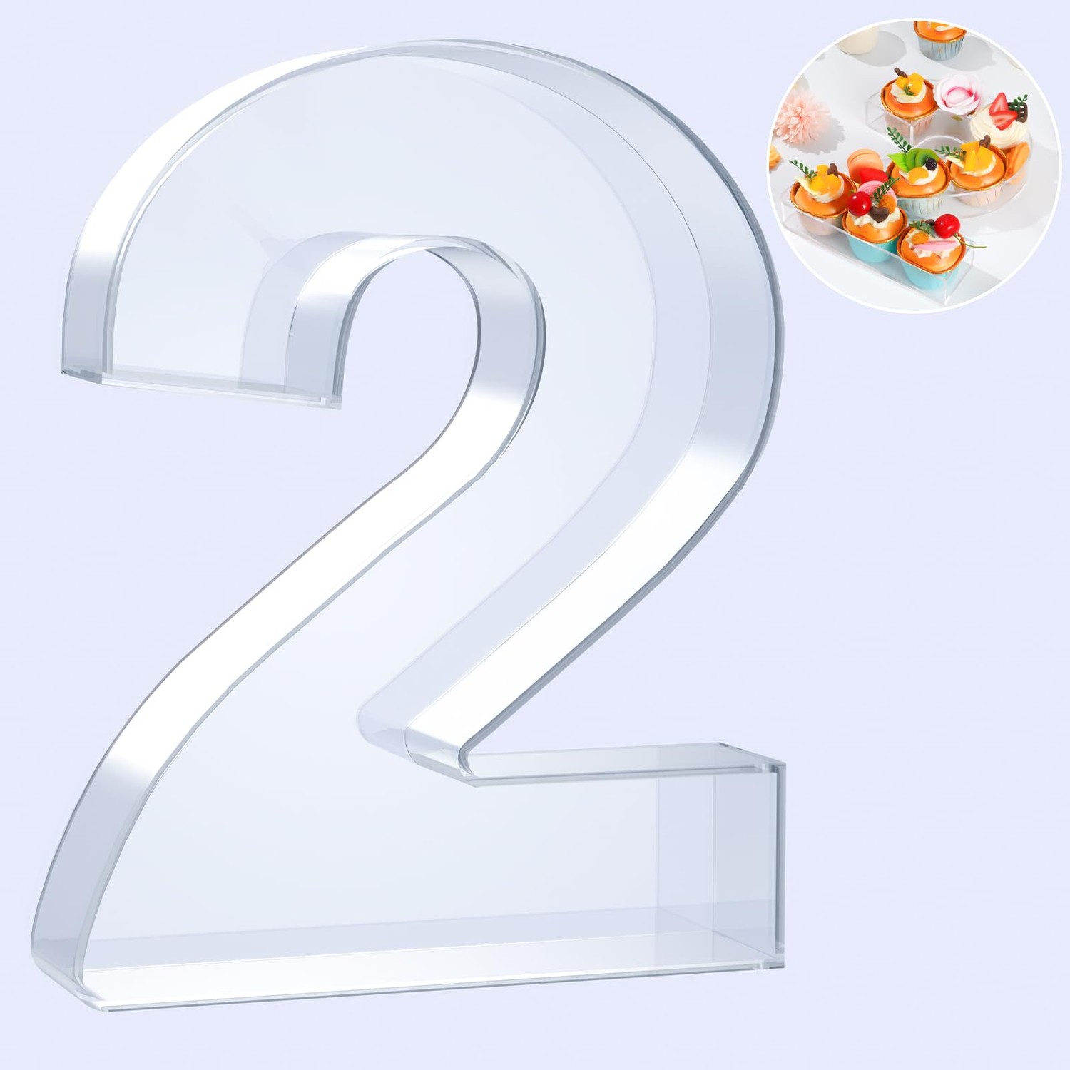 FACULX 10'' Number 2 Shape Charcuterie Acrylic Box, Reusable Fillable ...