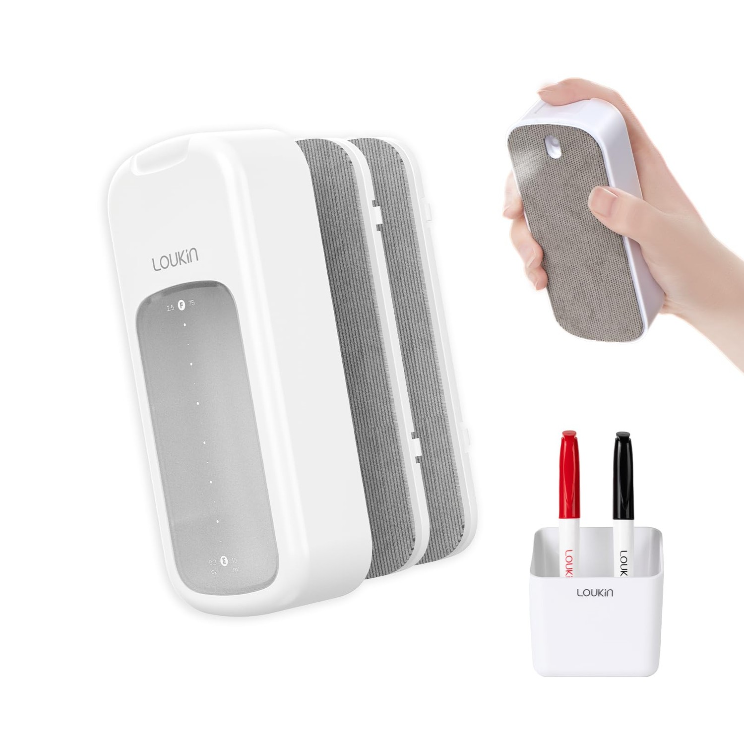 loukin All-in-One Dry Erase Eraser, Replaceable Whiteboard Eraser with ...