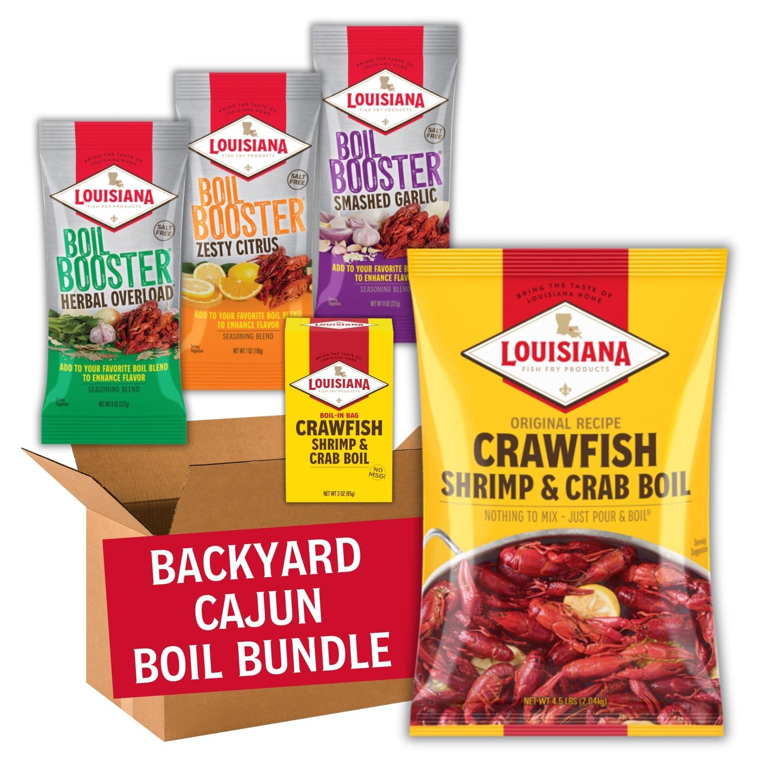 Louisiana Fish Fry Products Backyard Cajun Seafood Boil Bundle - 4.5 lb ...