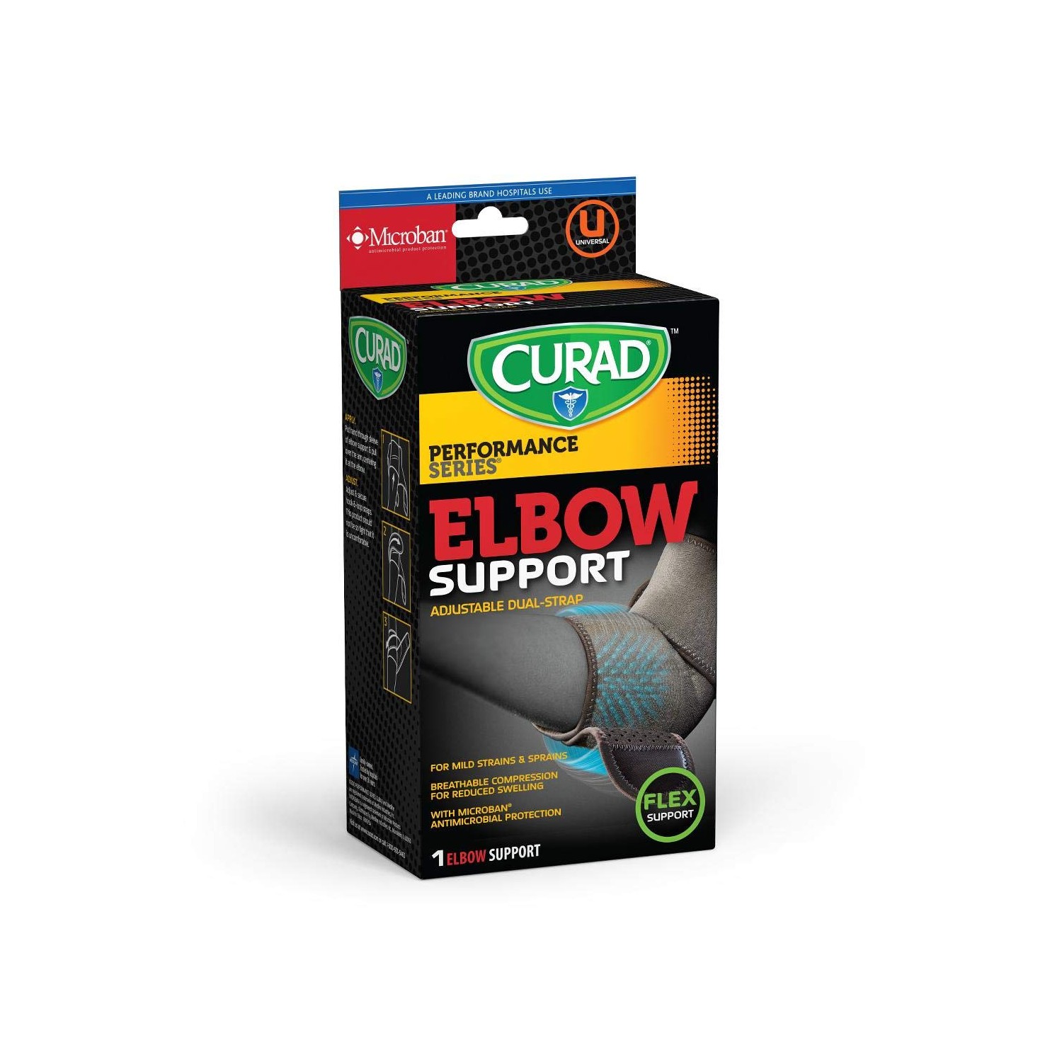 CURAD Wrap Around Elbow Support With Flex Support, For Mild Sprains ...