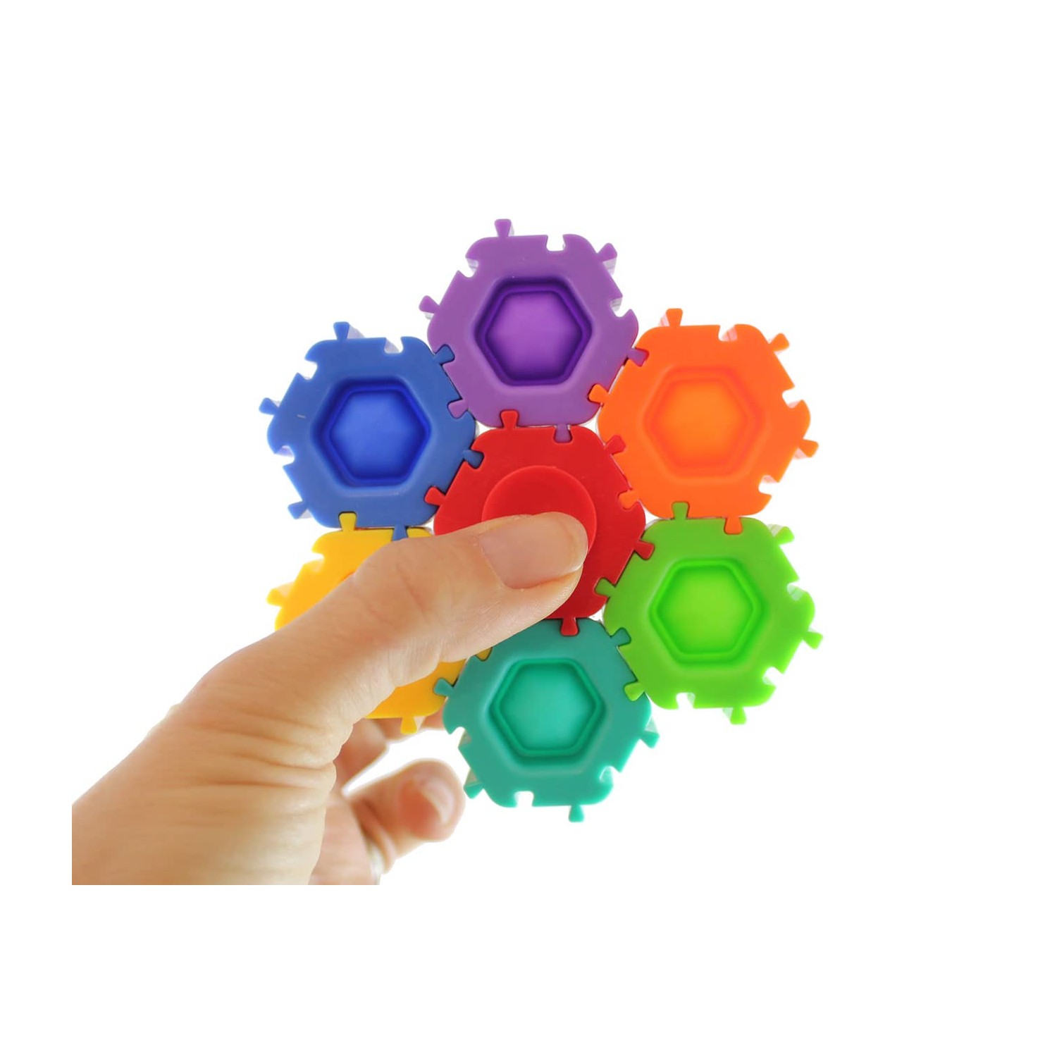 Connecting Block Bubble Pop Fidget Spinner with Single Bubbles - 3 in 1 ...